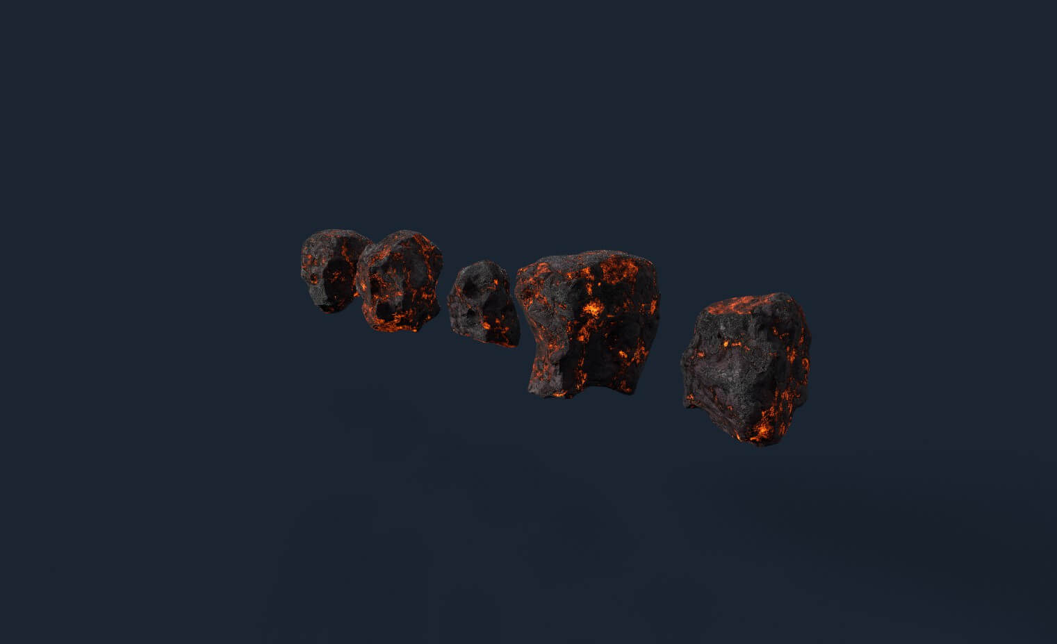 Asteroids Set (3 texture variations) - 3D Model by CGZen
