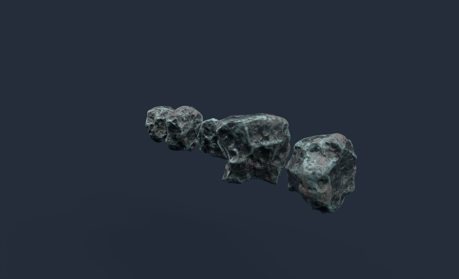 Asteroids Set (3 texture variations) - 3D Model by CGZen