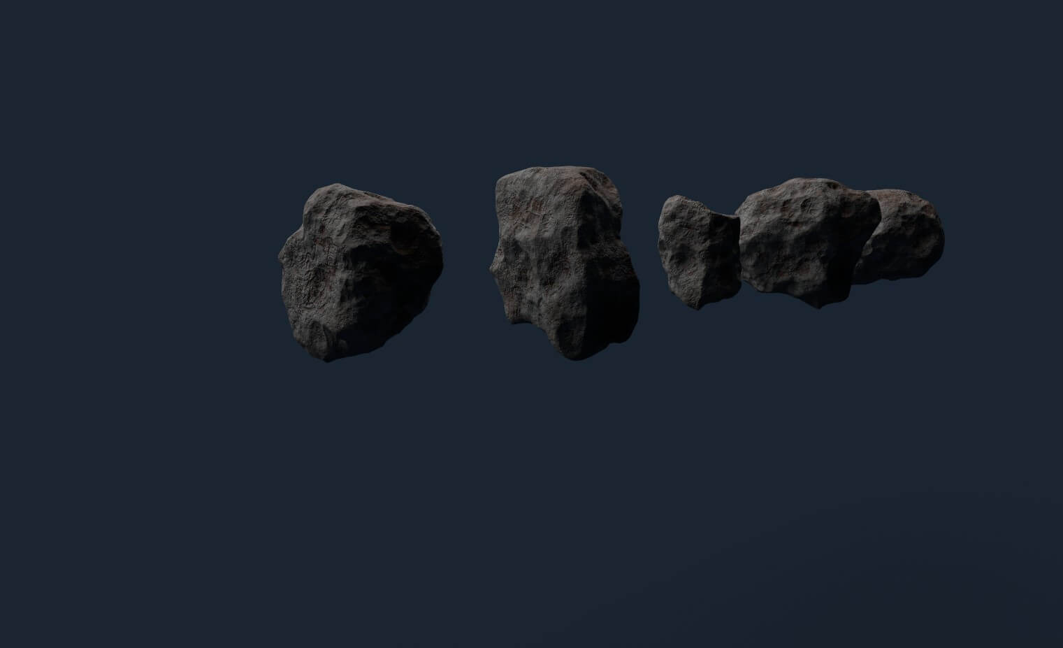 Asteroids Set (3 texture variations) - 3D Model by CGZen