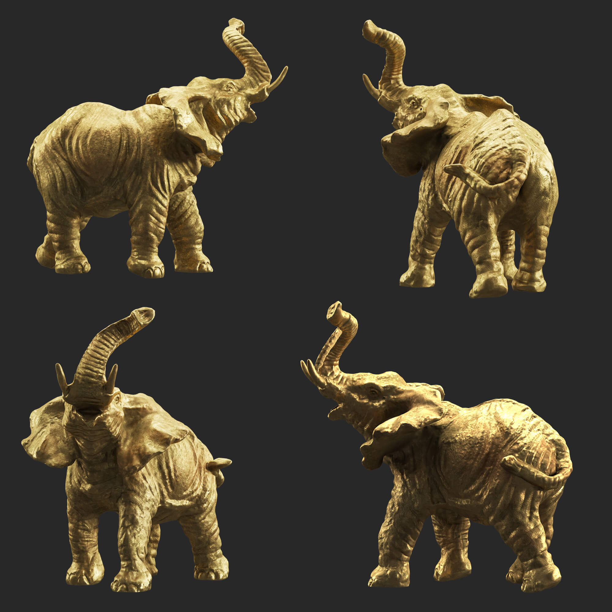Elephant Sculpture - 3D Model by CGZen