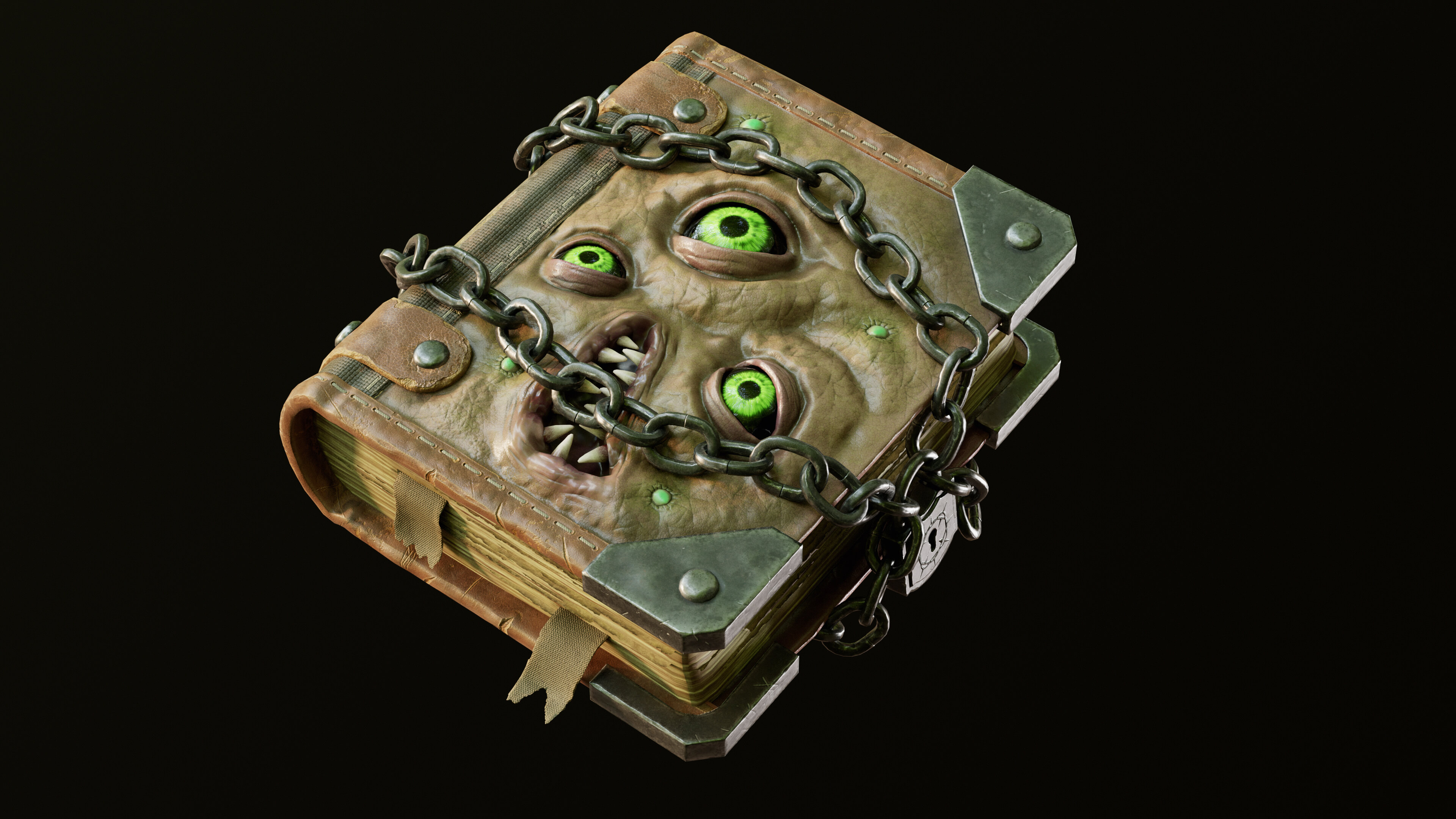 Cursed Grimoire 3D Render, Digital Art by CGZen