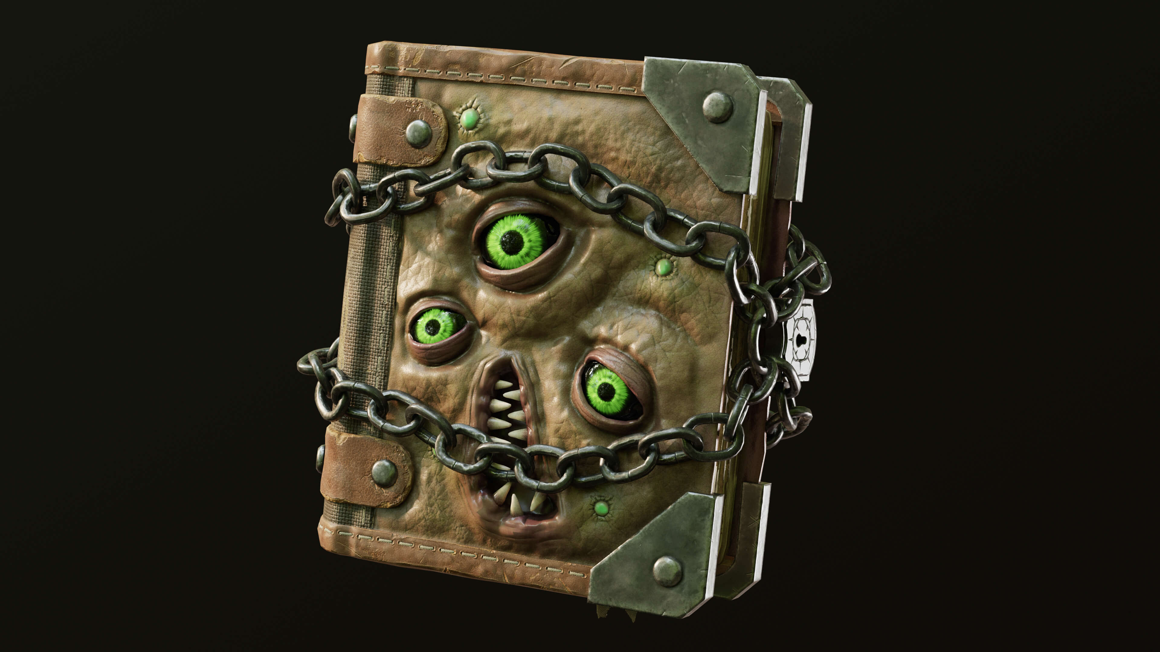 Cursed Grimoire 3D Render, Digital Art by CGZen