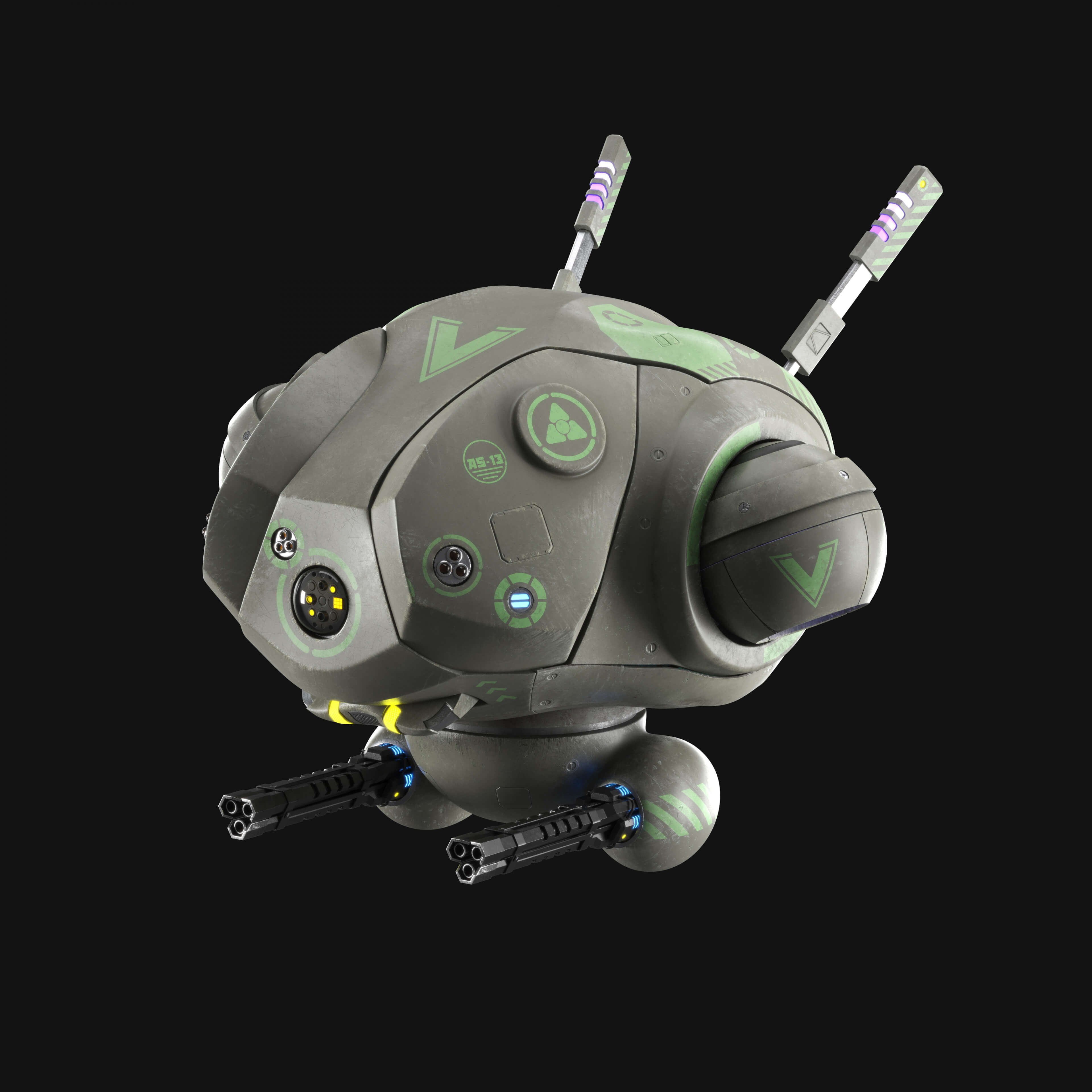 Sci-Fi Military Drone 3D Render, Digital Art by CGZen