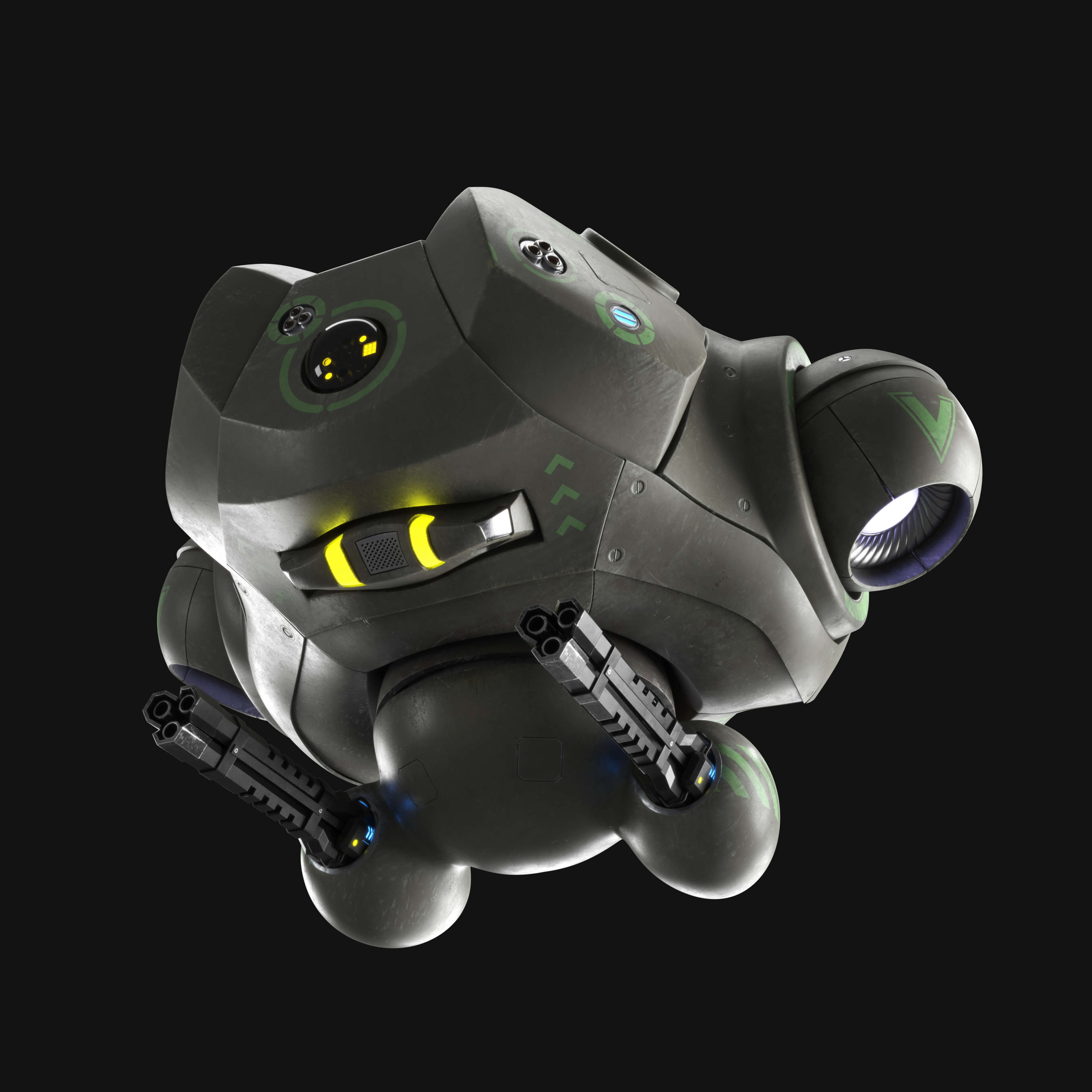 Sci-Fi Military Drone 3D Render, Digital Art by CGZen