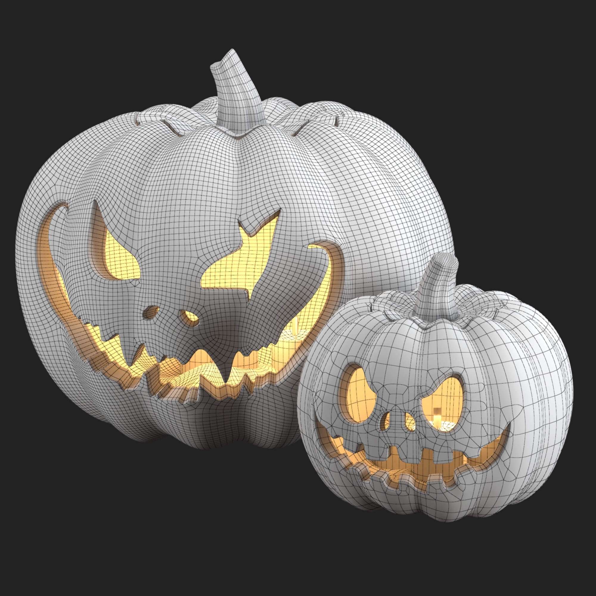 Halloween Pumpkins - 3D Model by CGZen