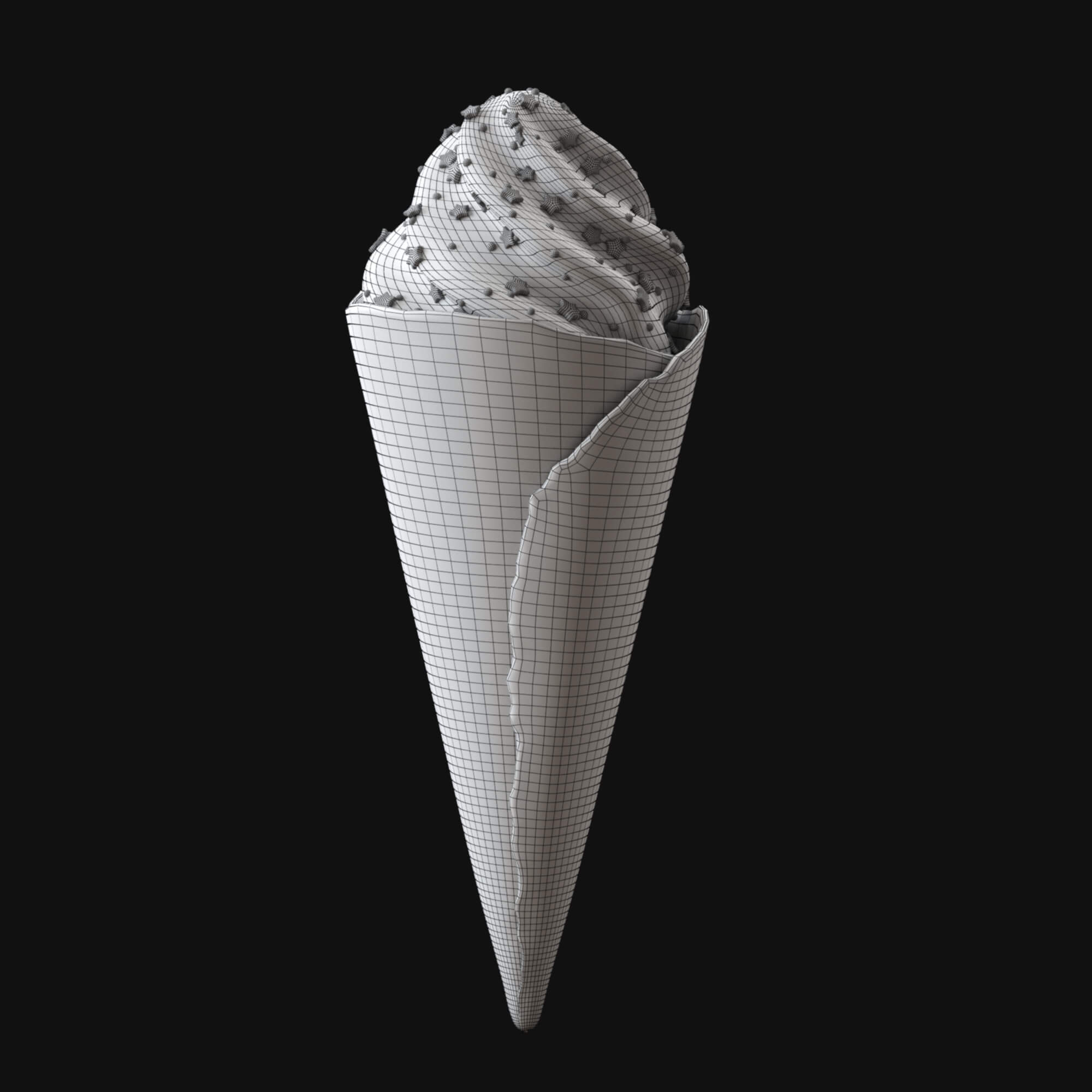 Ice Cream Cones With Topping - 3D Model by CGZen