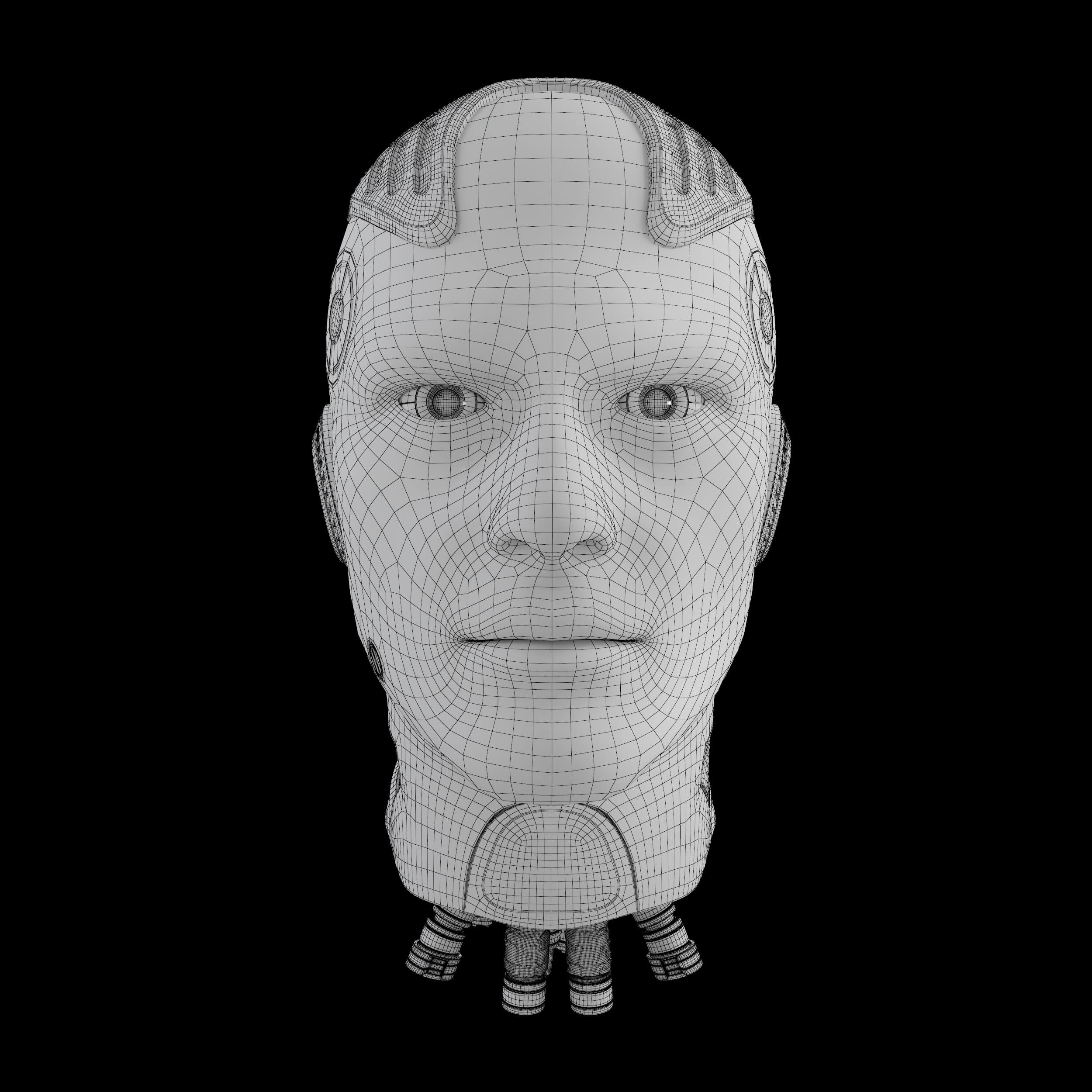 Male Robot Head - 3D Model by CGZen