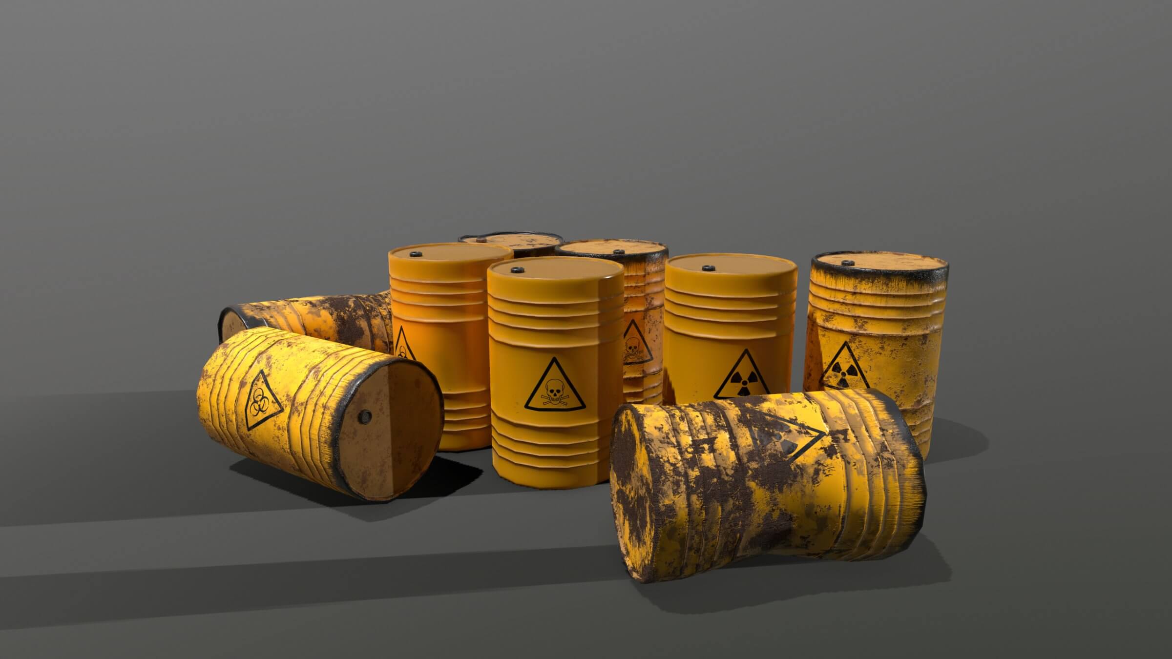Toxic Waste Barrels - 3D Model by CGZen