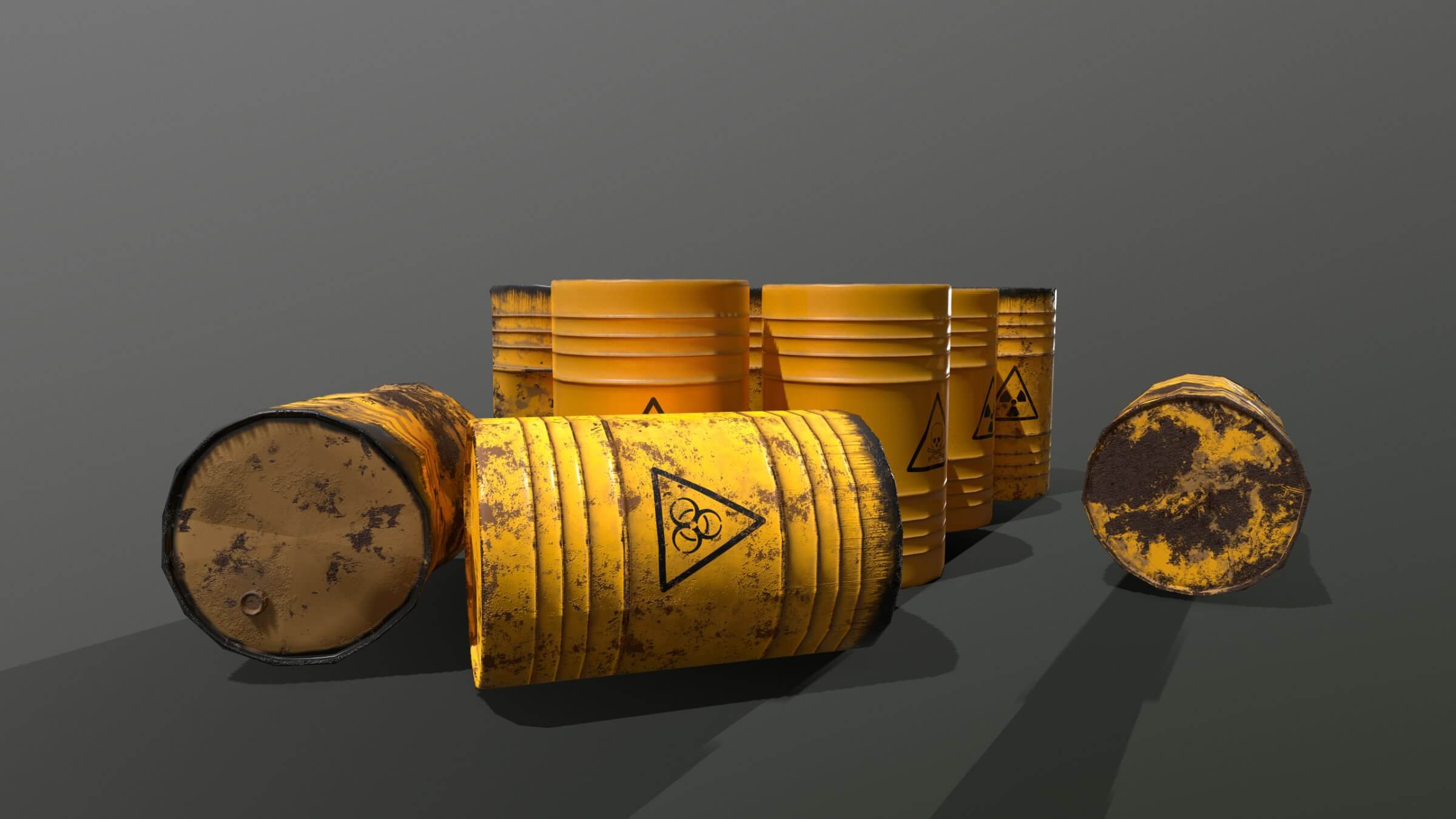 Toxic Waste Barrels - 3D Model by CGZen