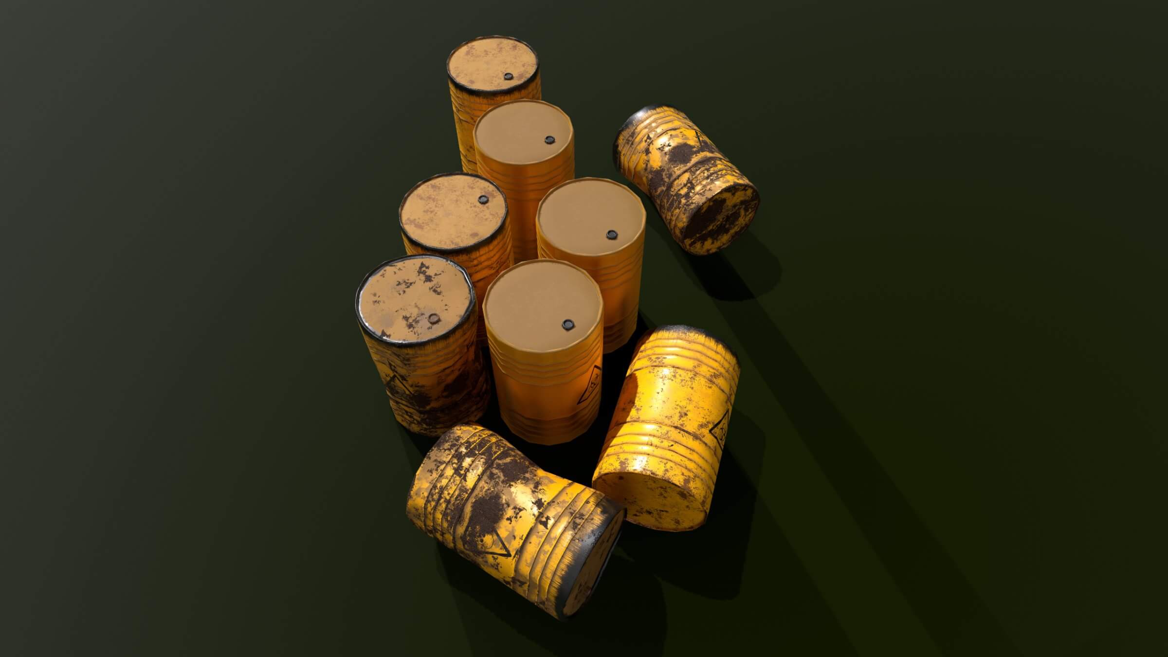 Toxic Waste Barrels - 3D Model by CGZen