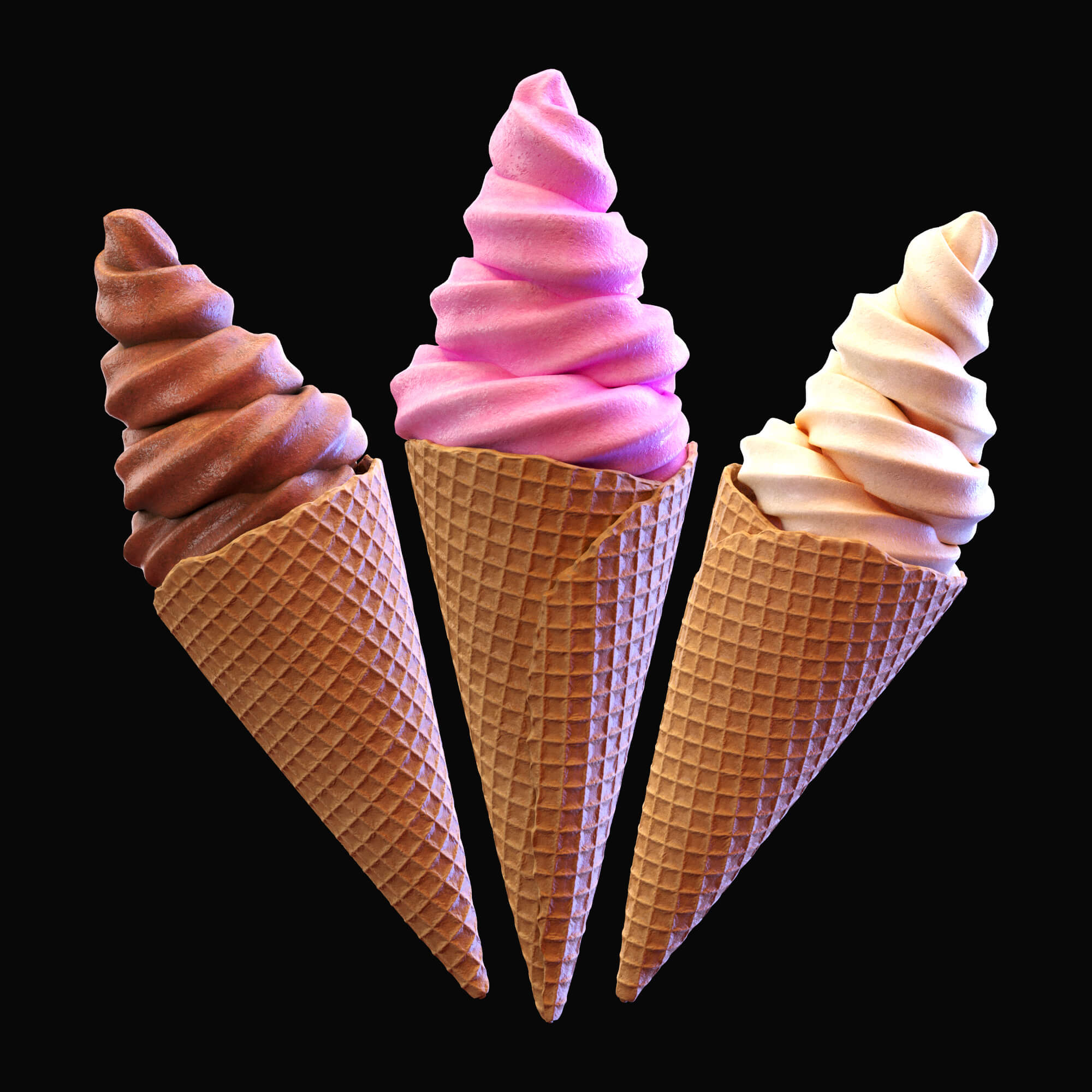 Twisted Ice Cream Cone - 3D Model by CGZen