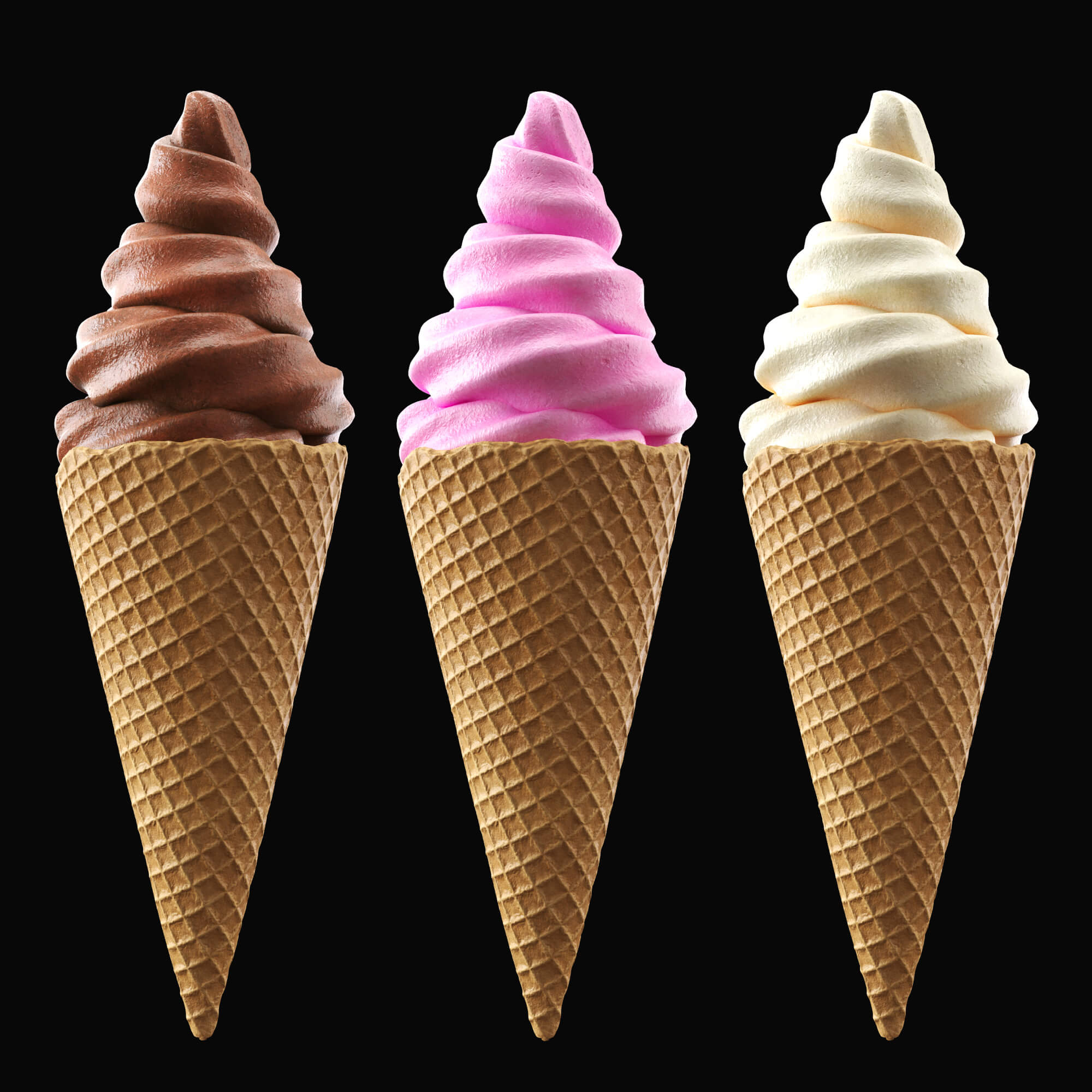 Twisted Ice Cream Cone - 3D Model by CGZen