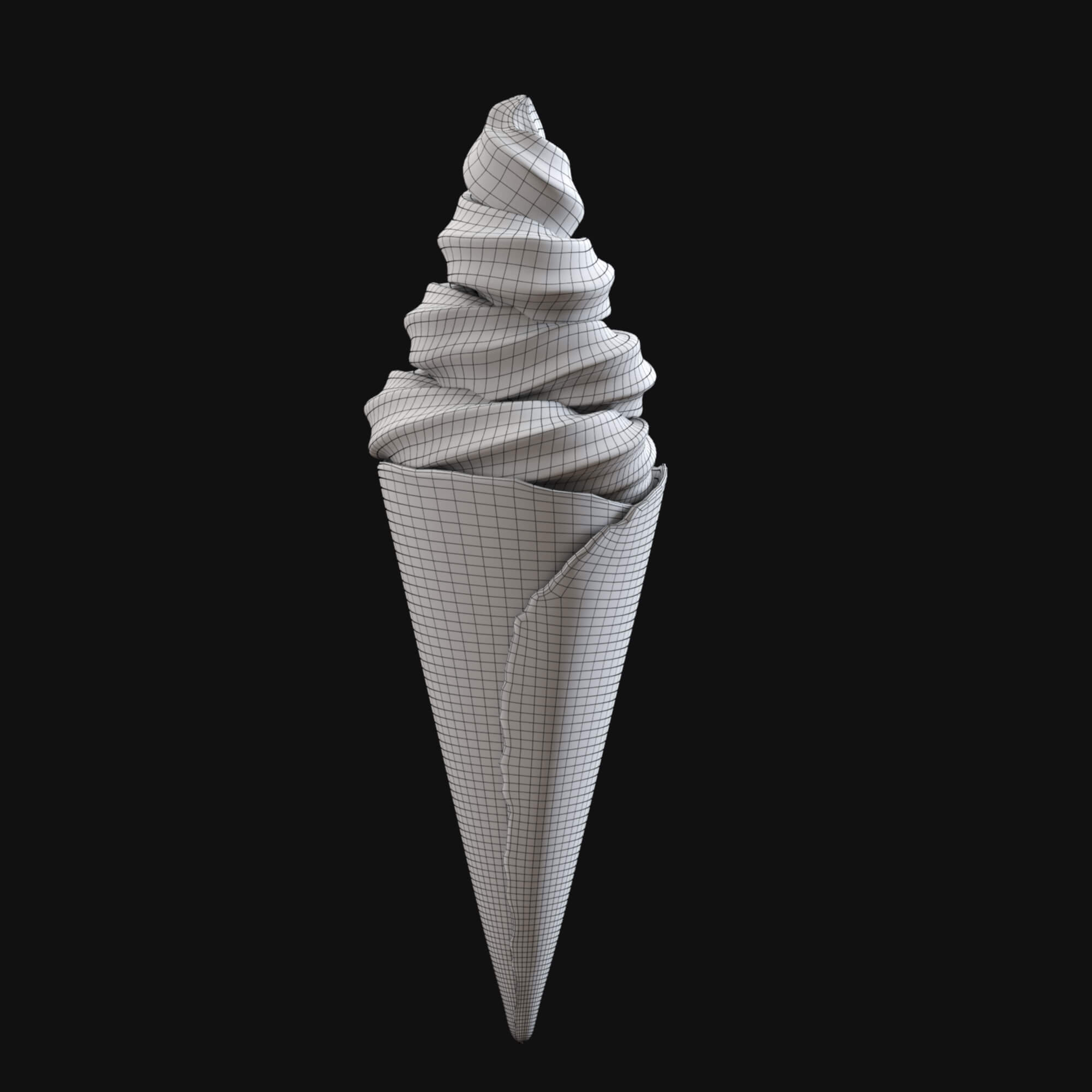 Twisted Ice Cream Cone - 3D Model by CGZen