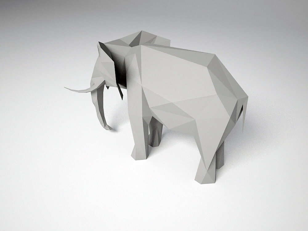 Low Poly Elephant - 3D Model by chakad