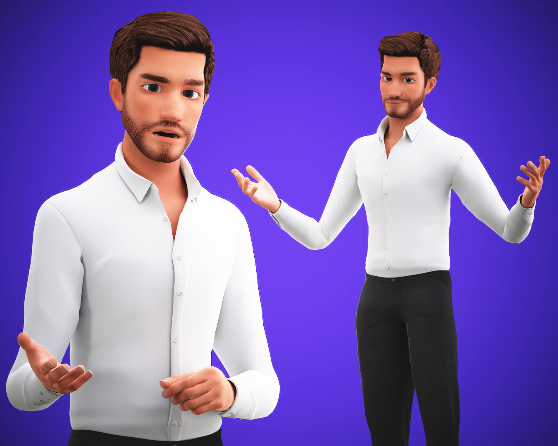 Game Cartoon Man Rigged - Free 3D Model by Challento