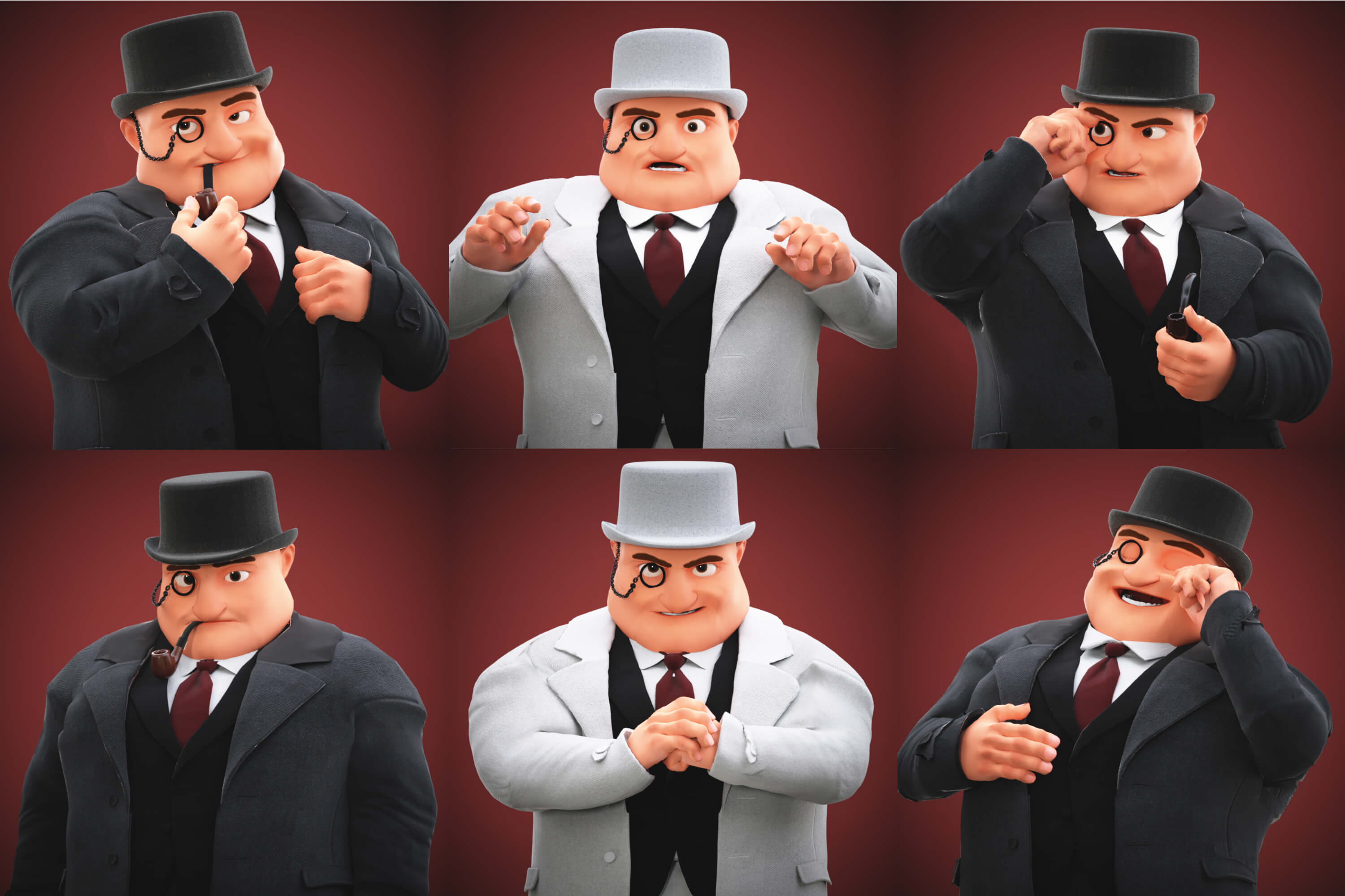 Game Cartoon Boss Man Rigged - 3D Model by Challento