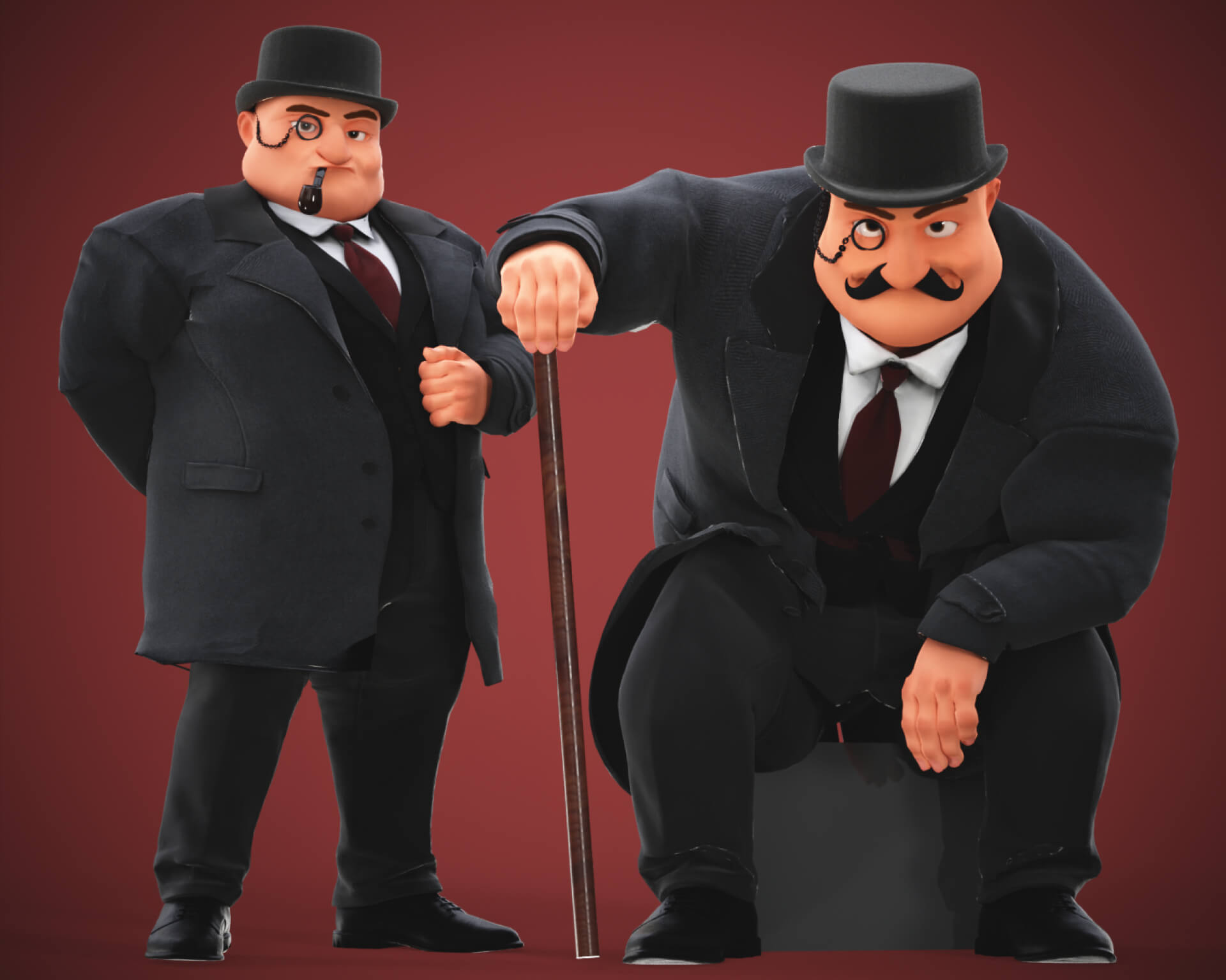 Game Cartoon Boss Man Rigged - 3D Model by Challento