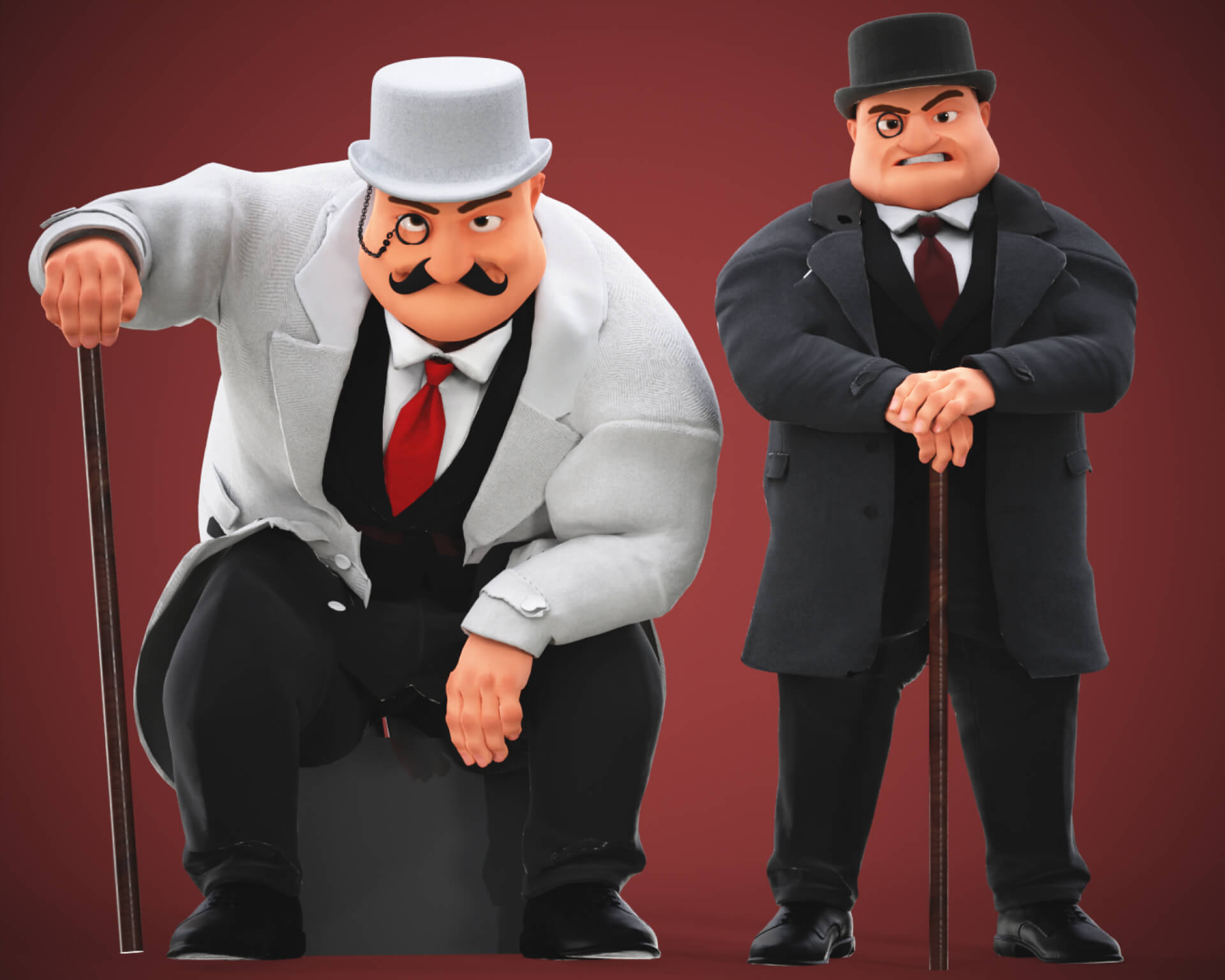 Game Cartoon Boss Man Rigged - 3D Model by Challento