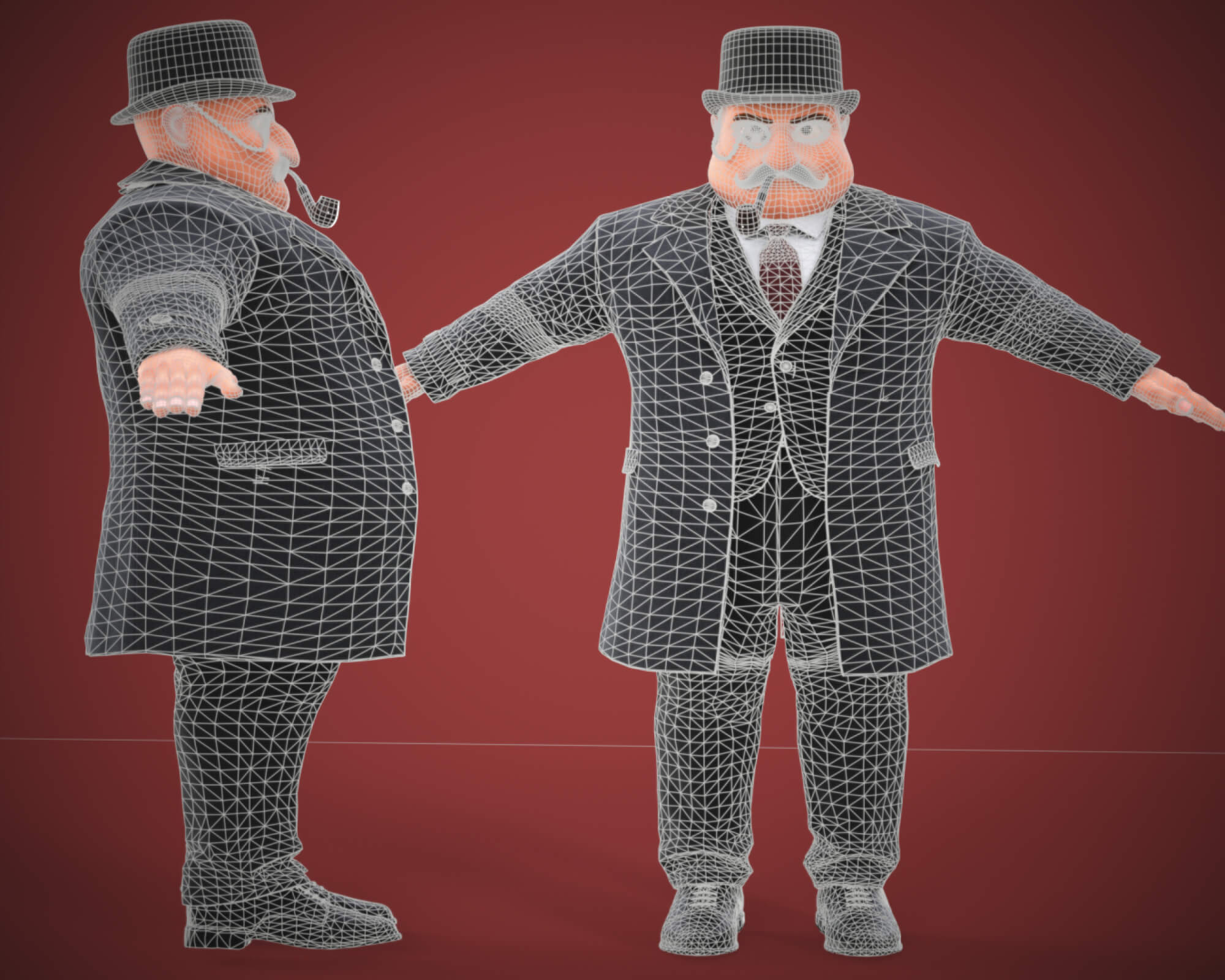 Game Cartoon Boss Man Rigged - 3D Model by Challento