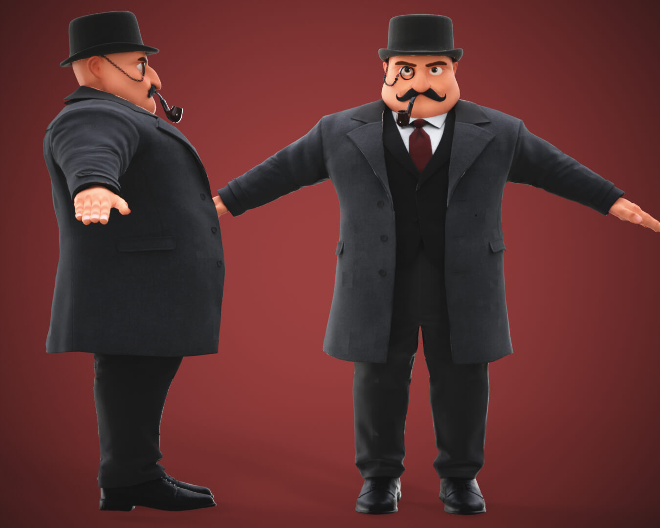 Game Cartoon Boss Man Rigged - 3D Model by Challento