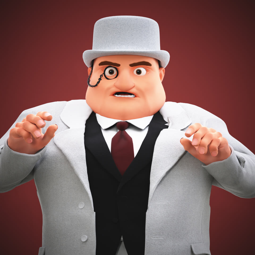 Game Cartoon Boss Man Rigged - 3D Model by Challento