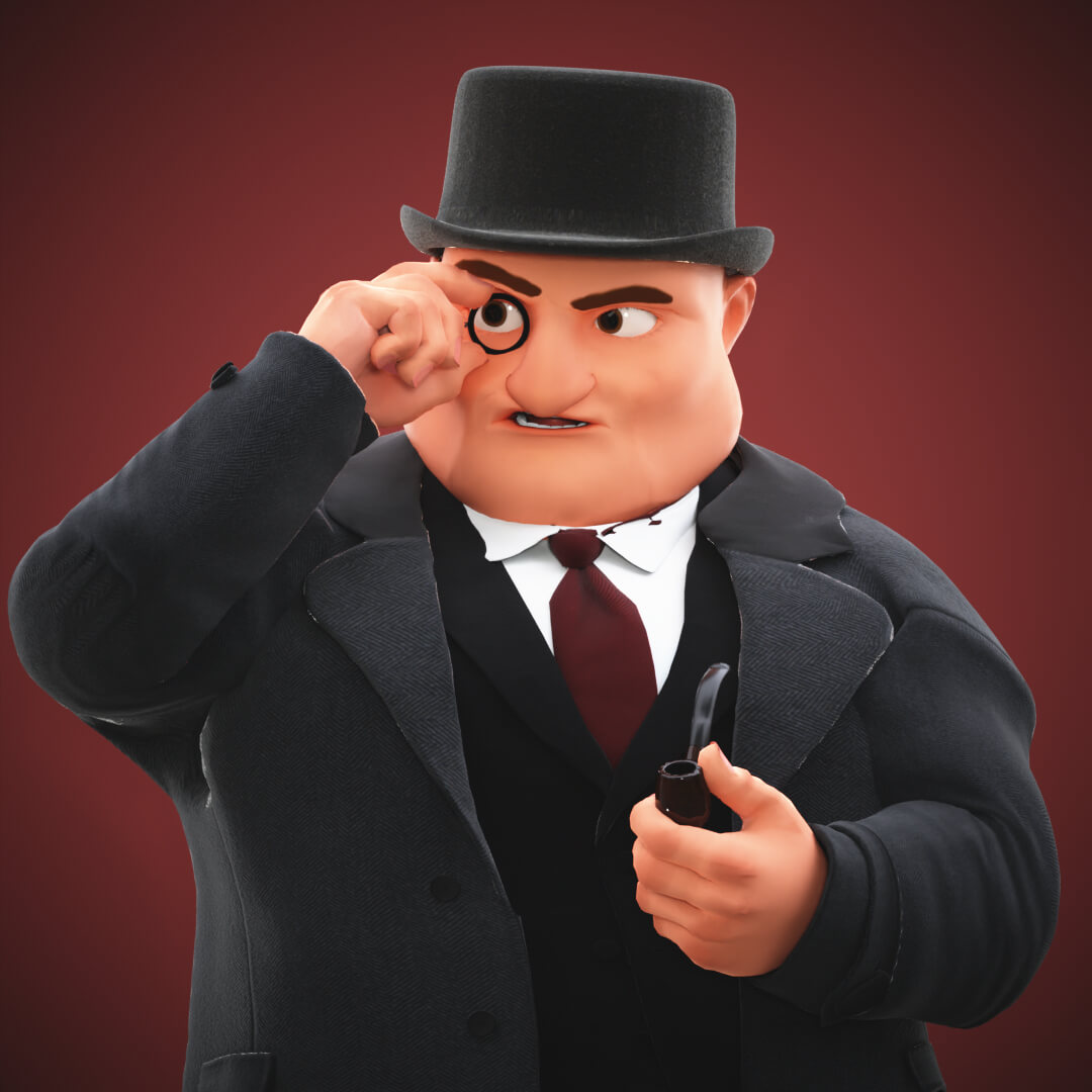 Game Cartoon Boss Man Rigged - 3D Model by Challento