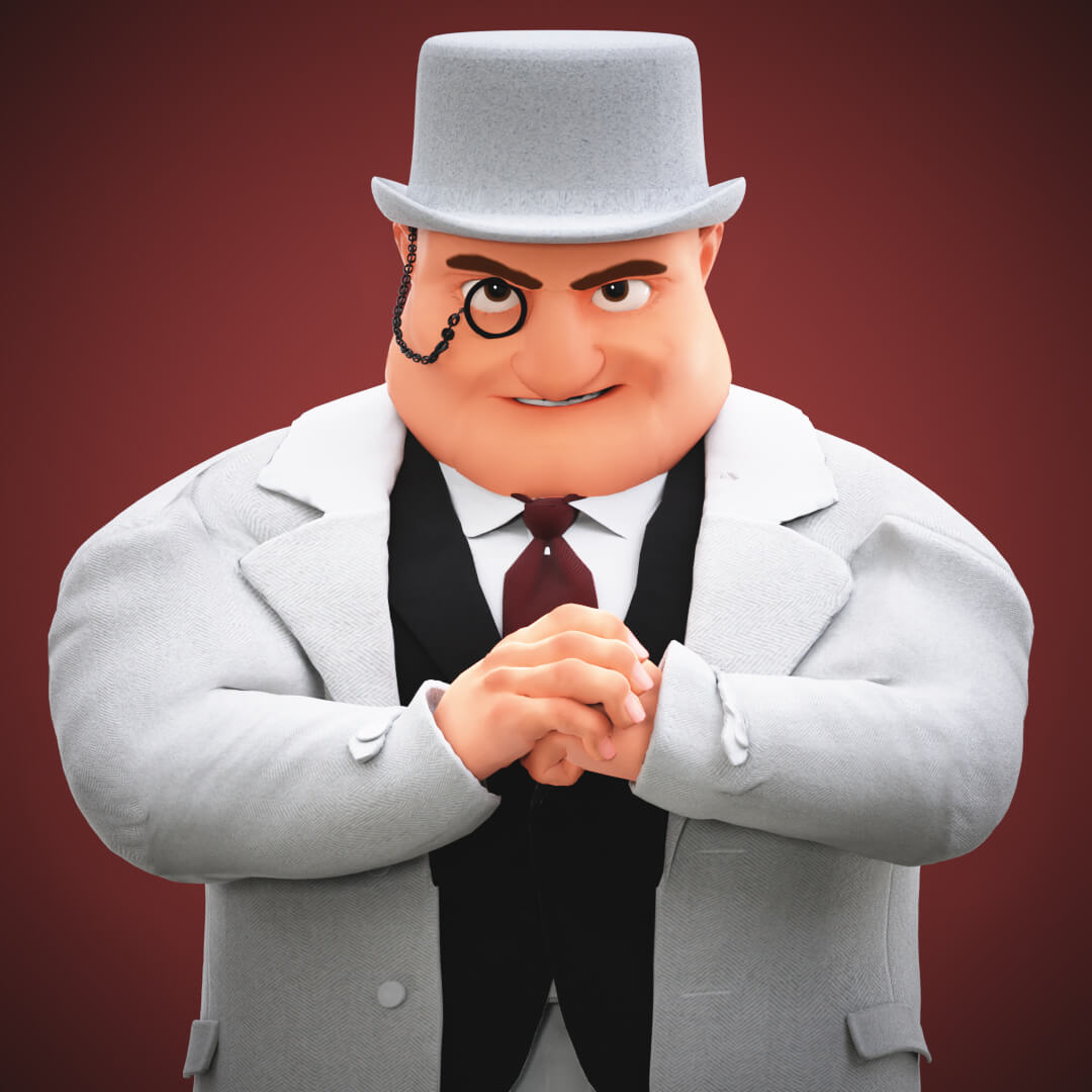 Game Cartoon Boss Man Rigged - 3D Model by Challento