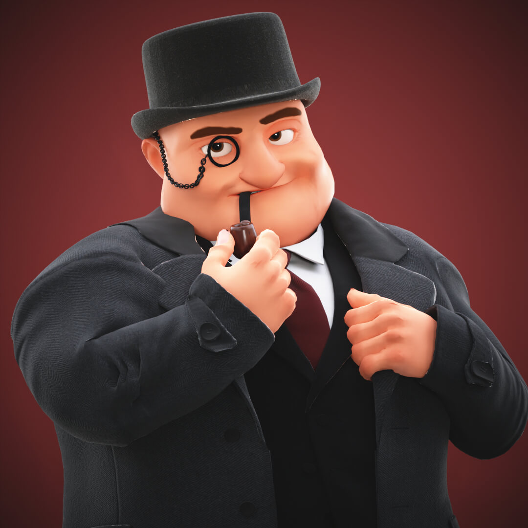 Game Cartoon Boss Man Rigged - 3D Model by Challento