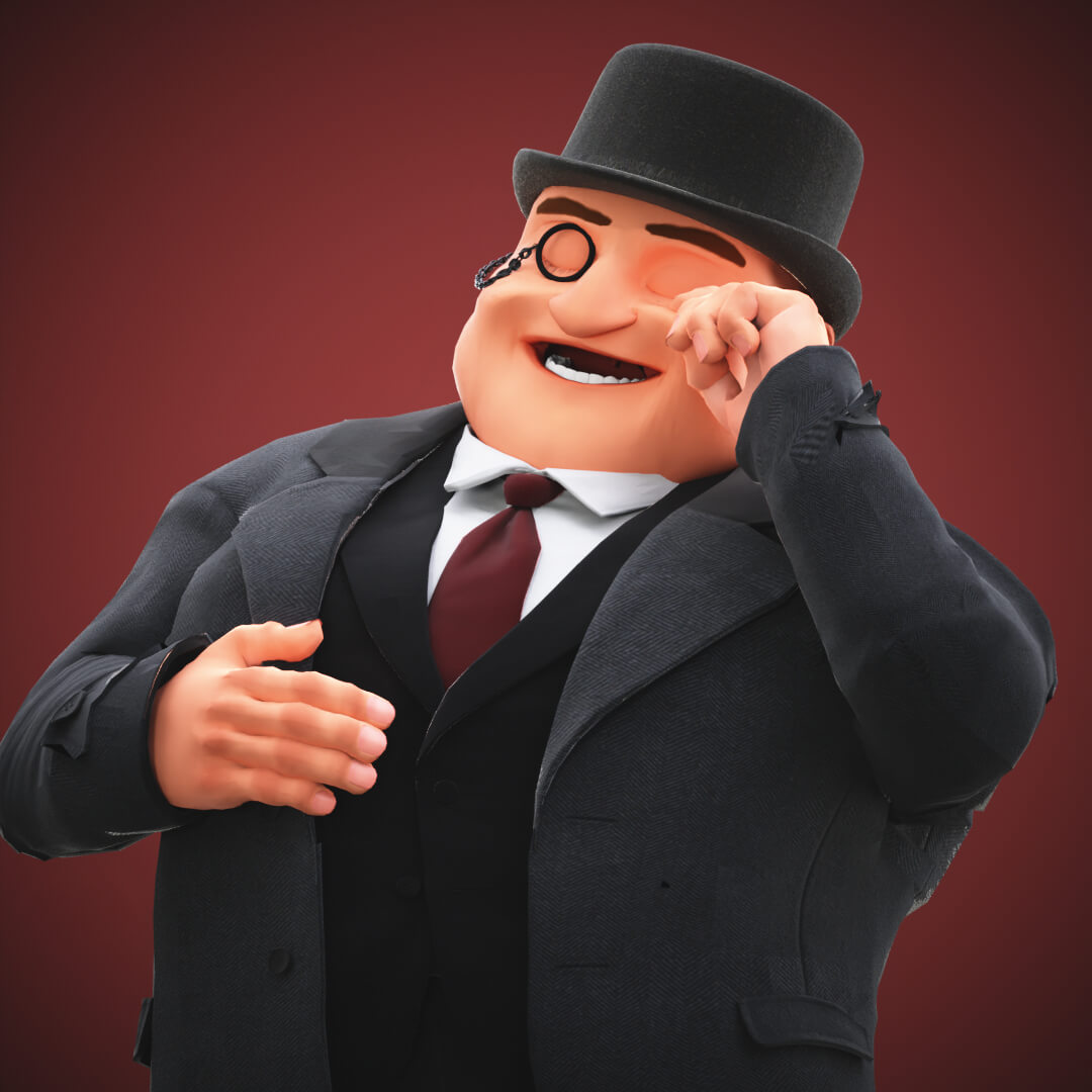 Game Cartoon Boss Man Rigged - 3D Model by Challento