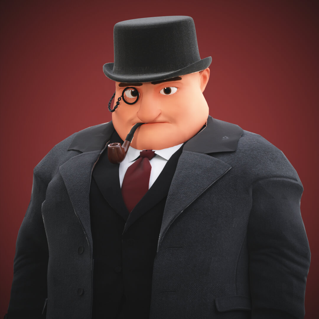 Game Cartoon Boss Man Rigged - 3D Model by Challento