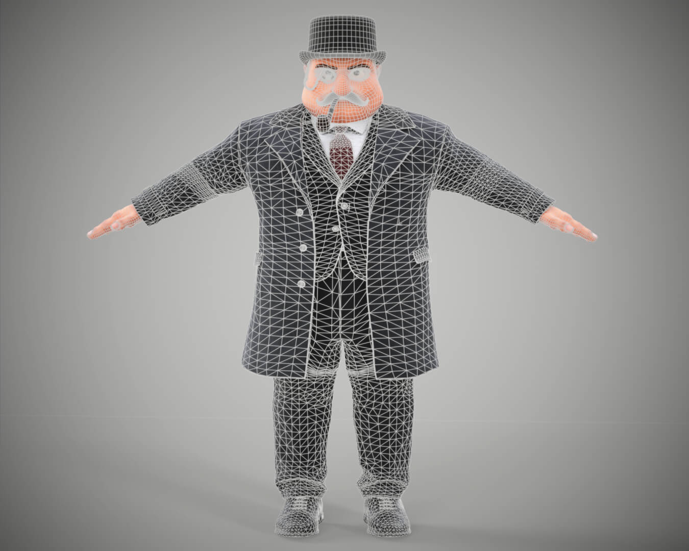 Game Cartoon Boss Man Rigged - 3D Model by Challento