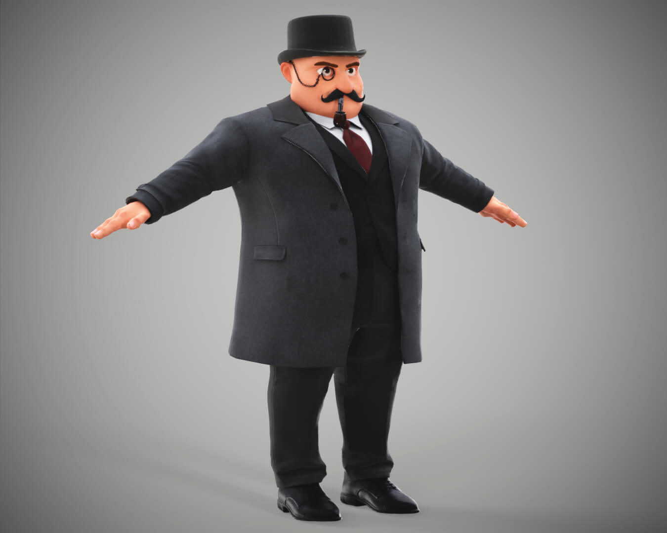Game Cartoon Boss Man Rigged - 3D Model by Challento