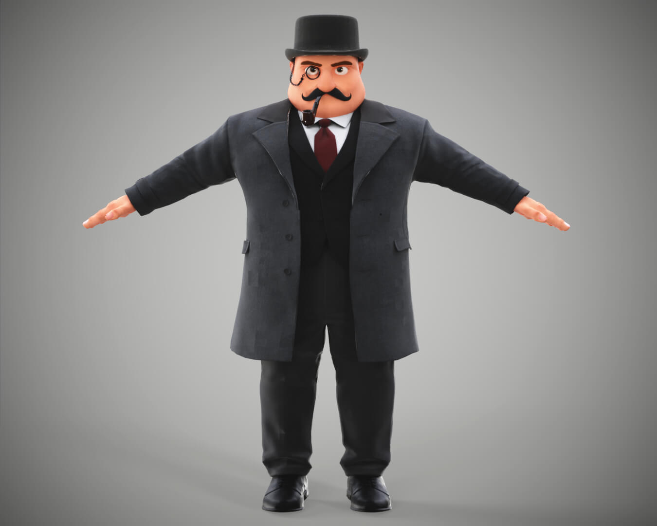 Game Cartoon Boss Man Rigged - 3D Model by Challento
