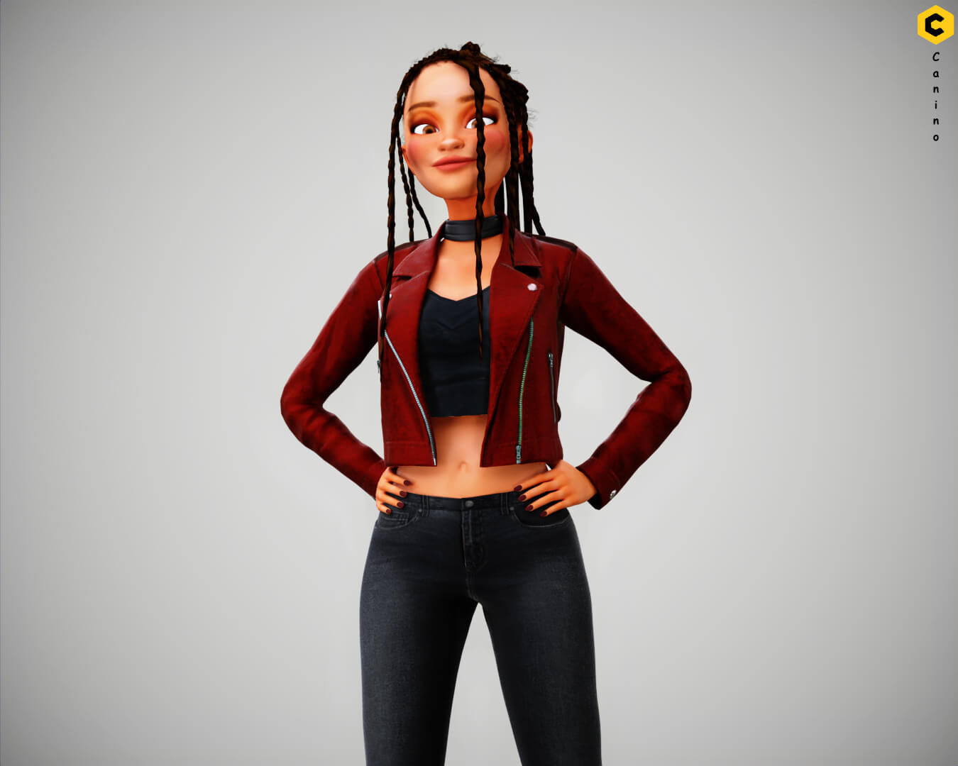 Game Cartoon Stylized Office Girl Rigged - 3D Model by Challento