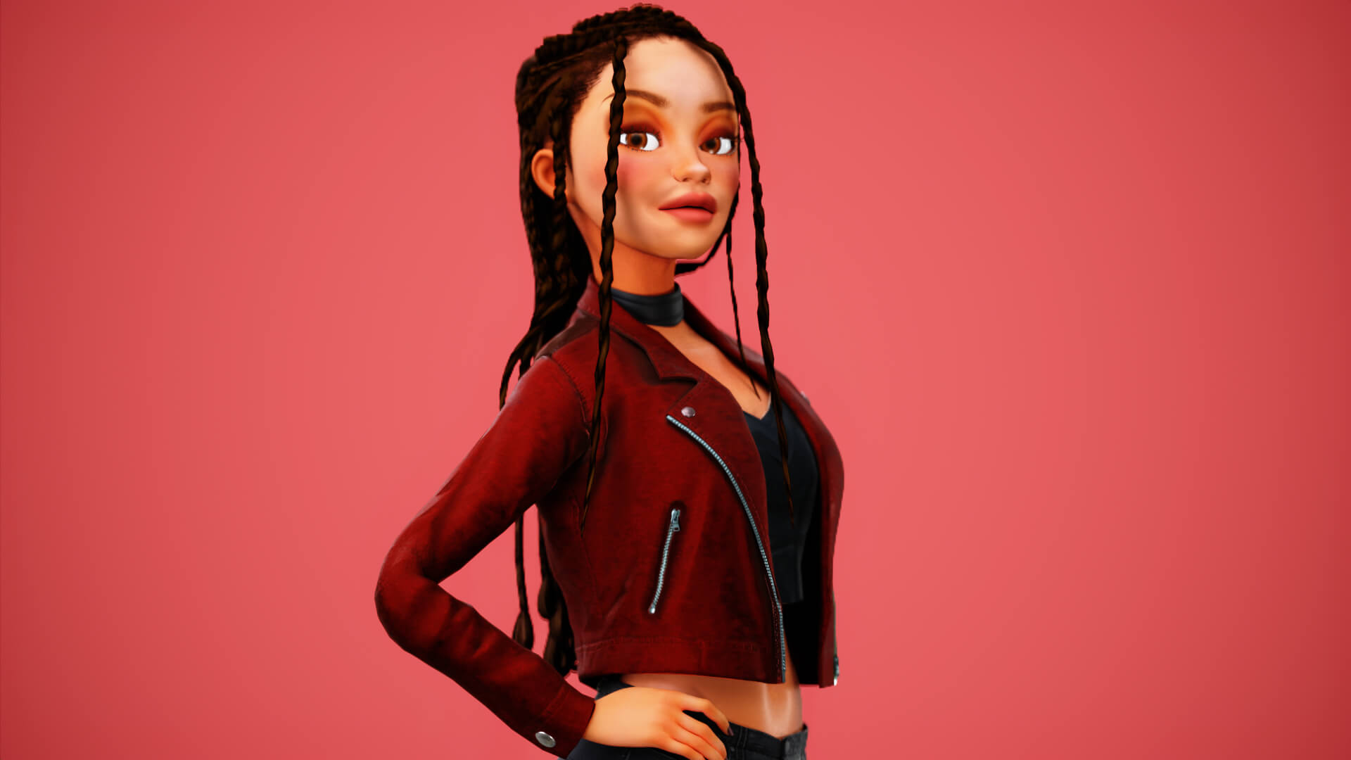 Game Cartoon Stylized Office Girl Rigged - 3D Model by Challento