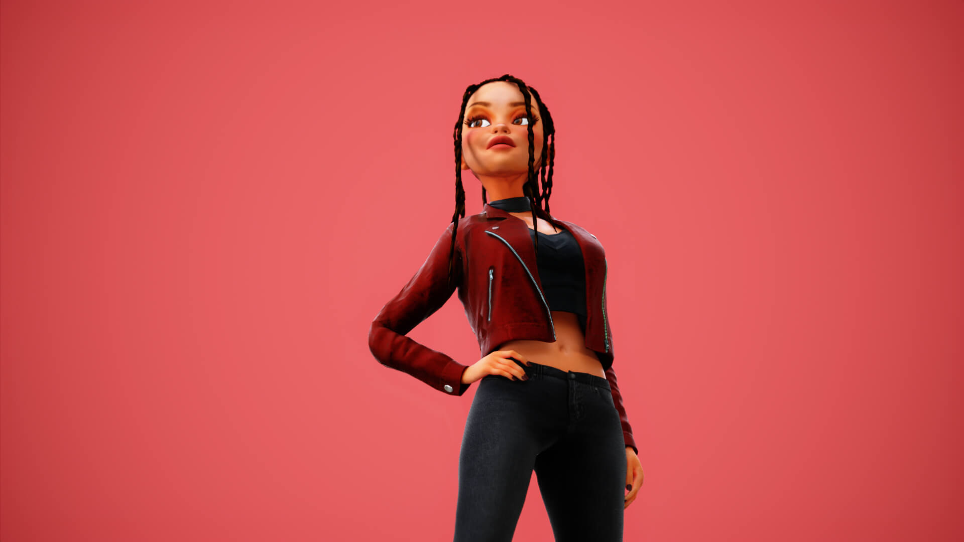 Game Cartoon Stylized Office Girl Rigged - 3D Model by Challento