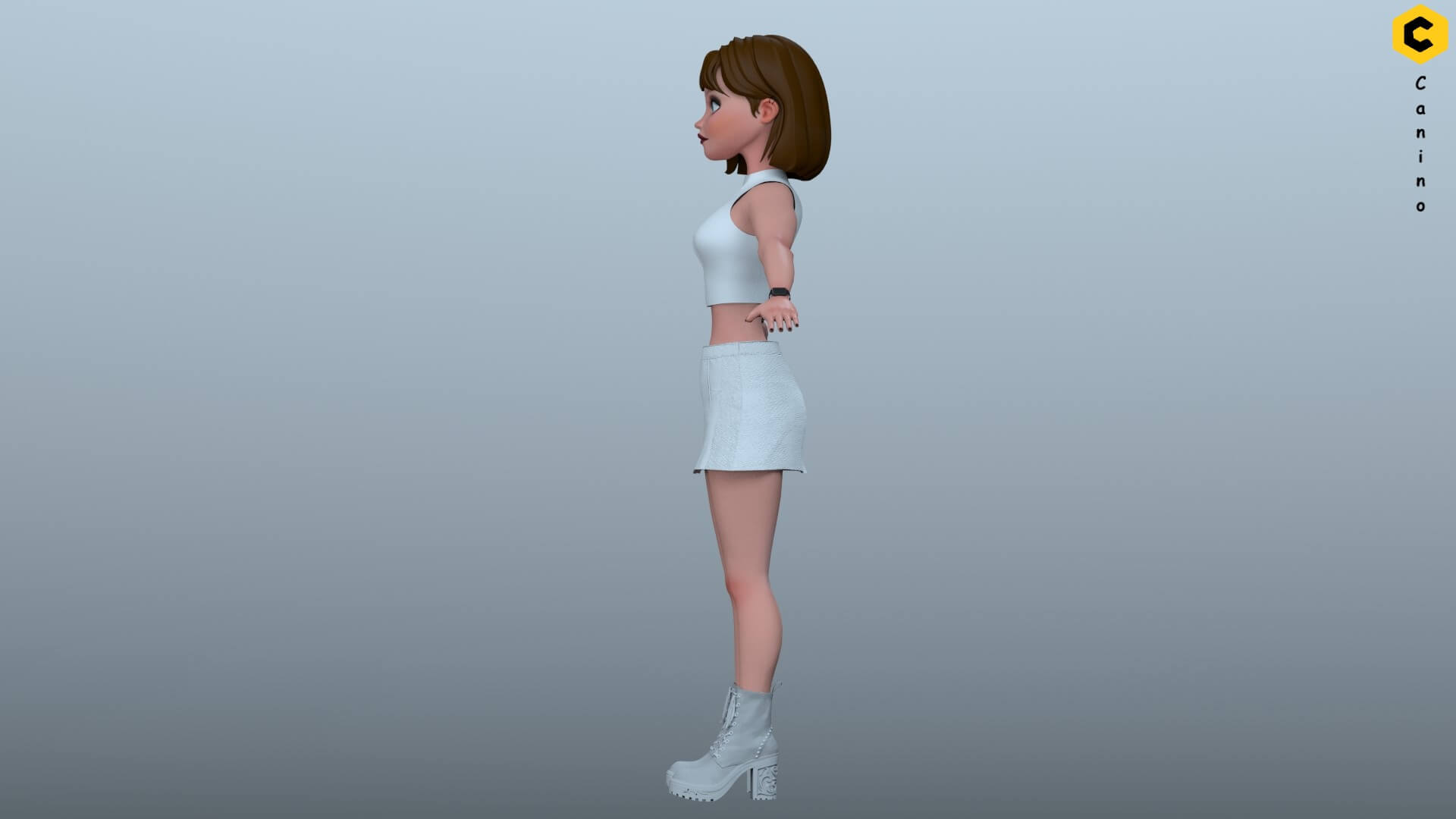 Game Cartoon Girl Rigged - 3D Model by Challento