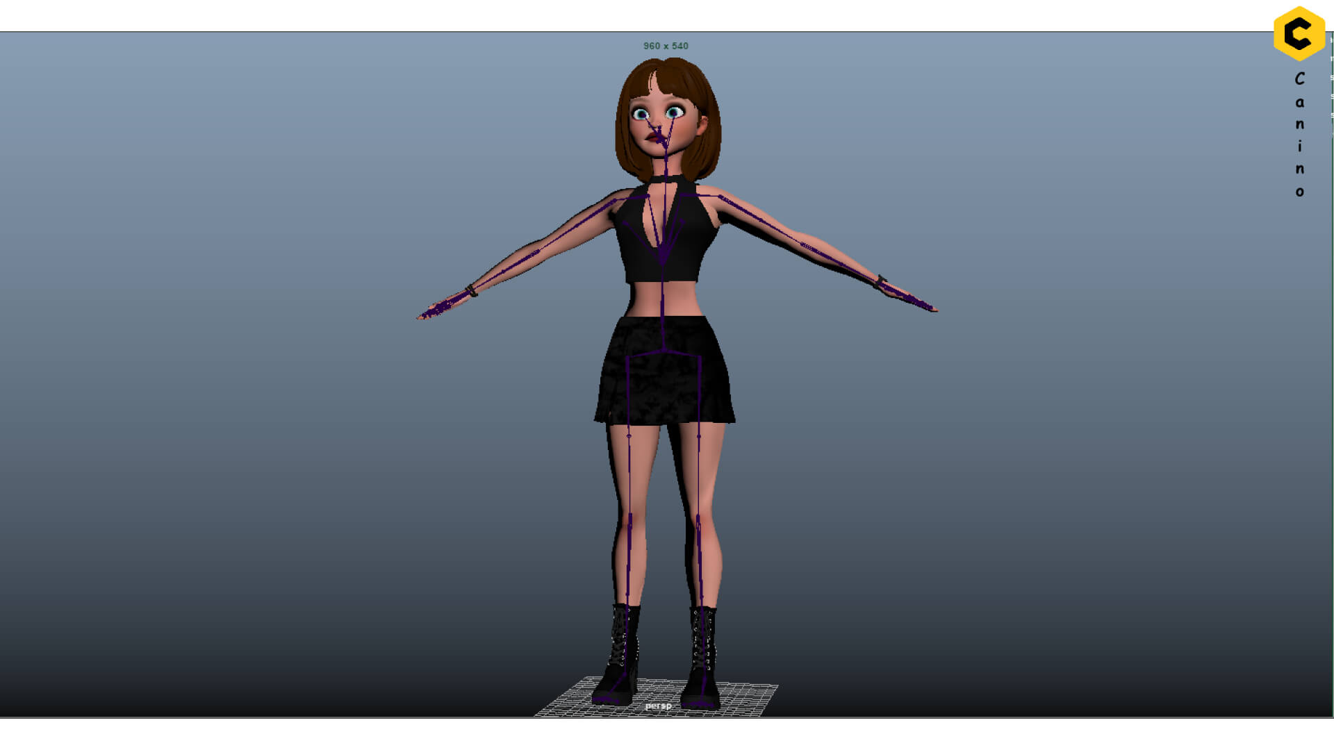Game Cartoon Girl Rigged - 3D Model by Challento