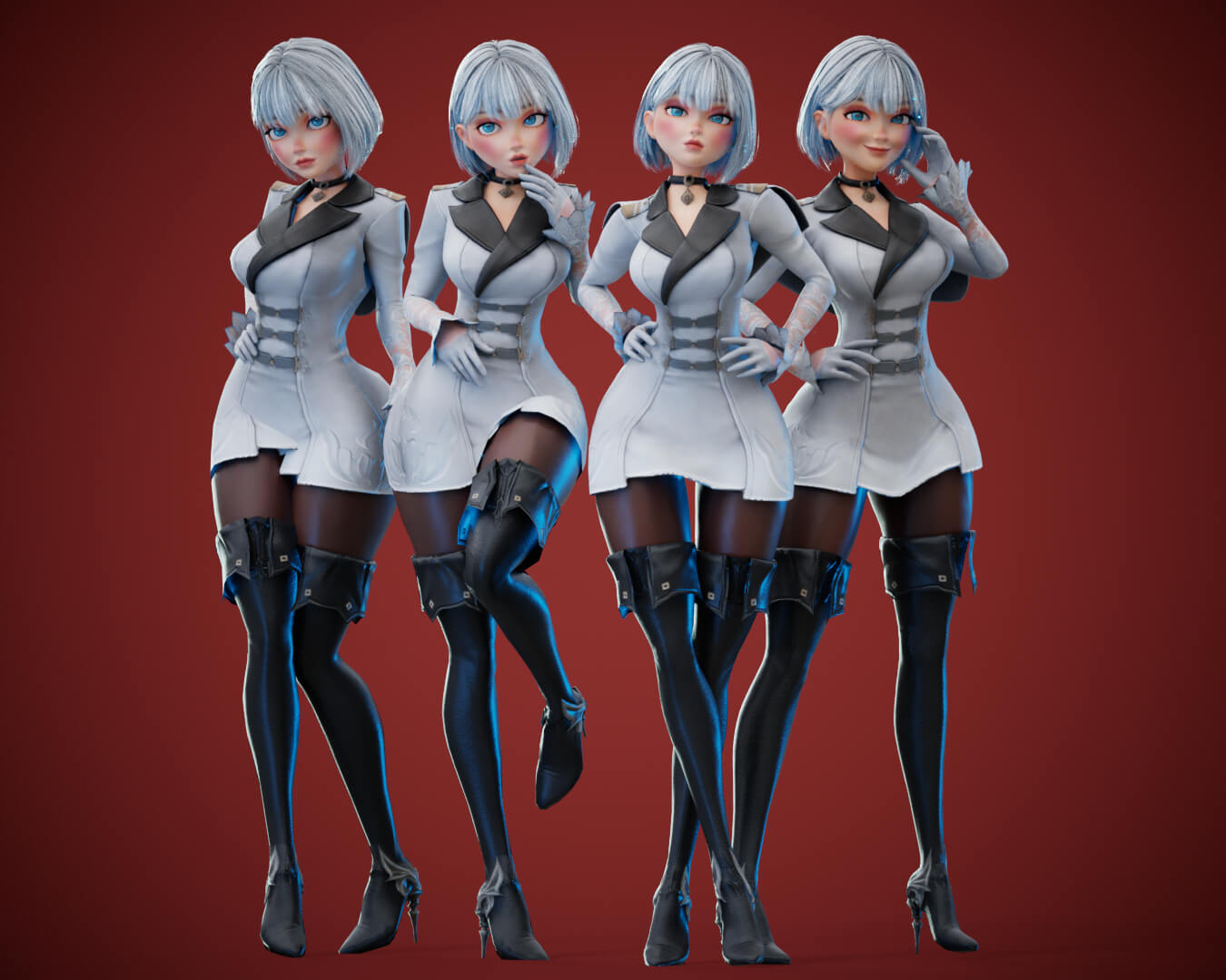 Game Cartoon Girl Rigged - 3D Model by Challento