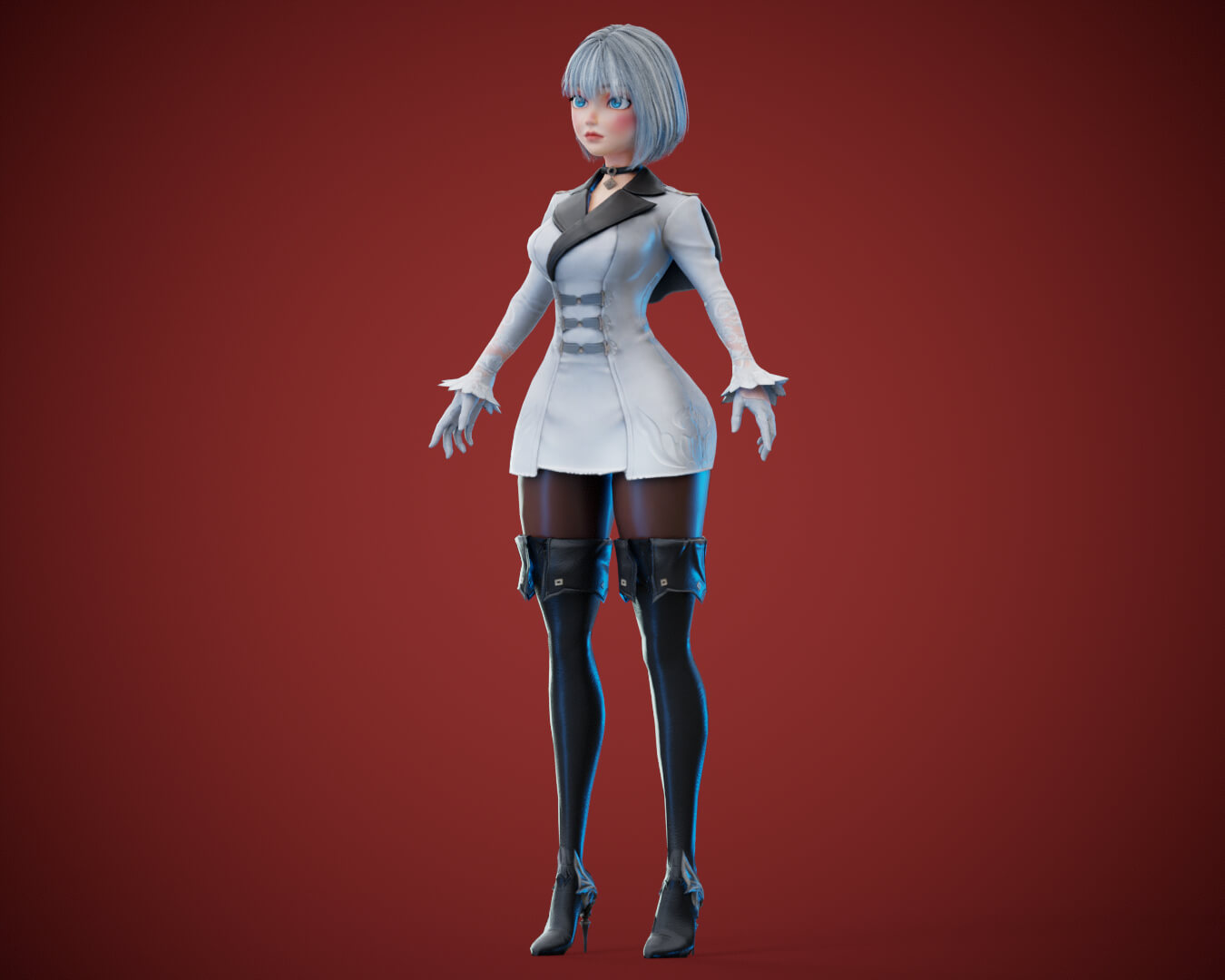 Game Cartoon Girl Rigged - 3D Model by Challento