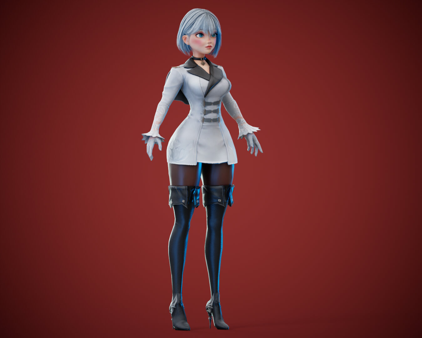 Game Cartoon Girl Rigged - 3D Model by Challento