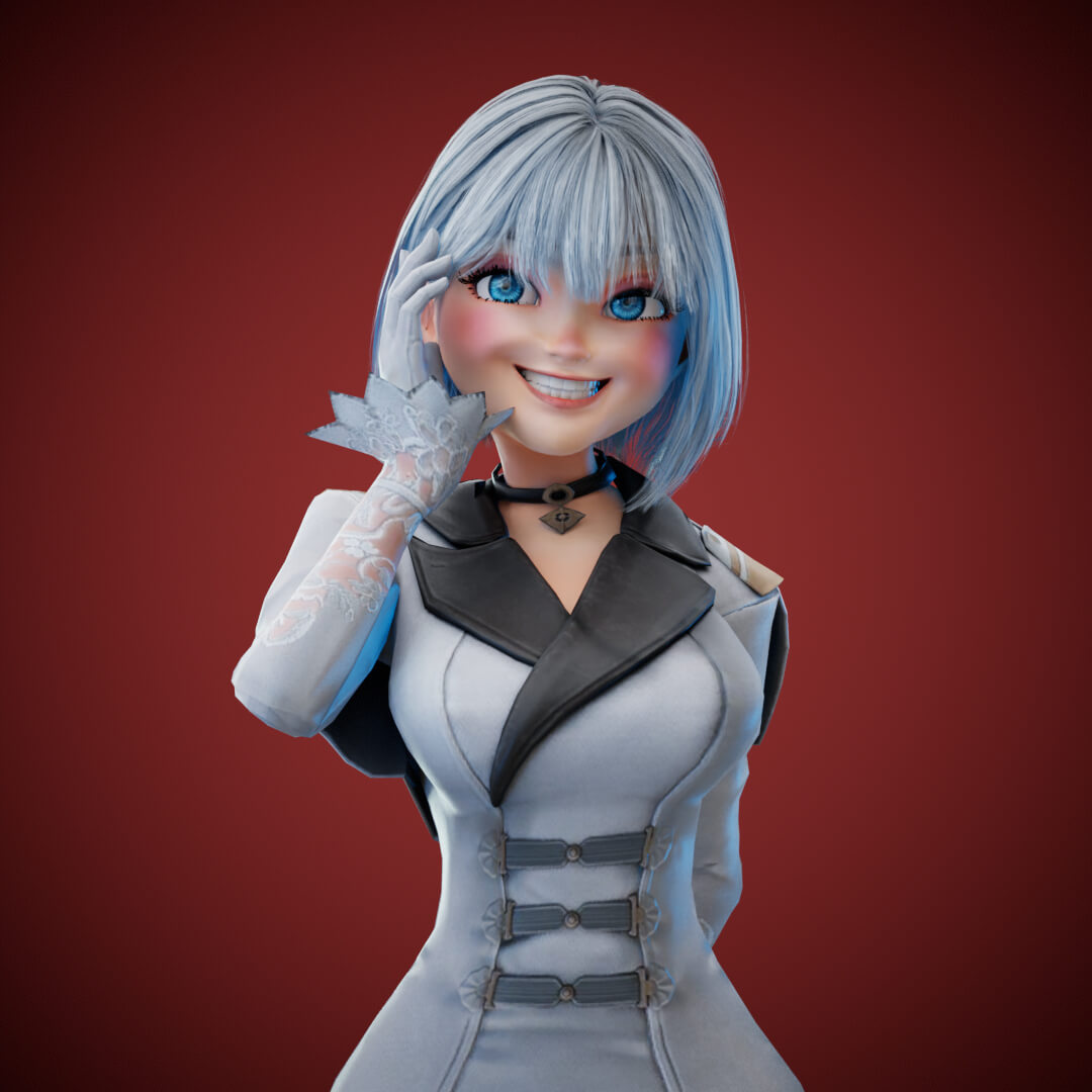 Game Cartoon Girl Rigged - 3D Model by Challento