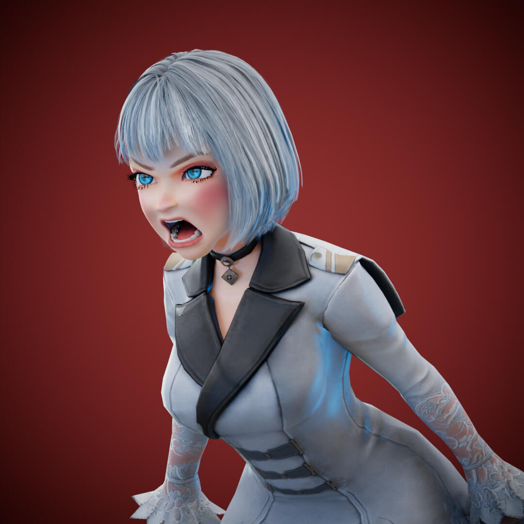 Game Cartoon Girl Rigged - 3D Model by Challento