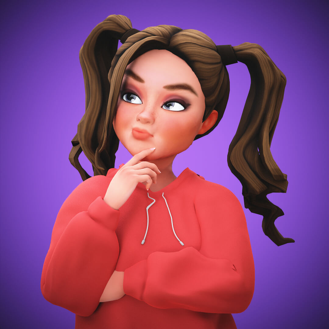 Game Cartoon Stylized Girl Rigged - 3D Model by Challento