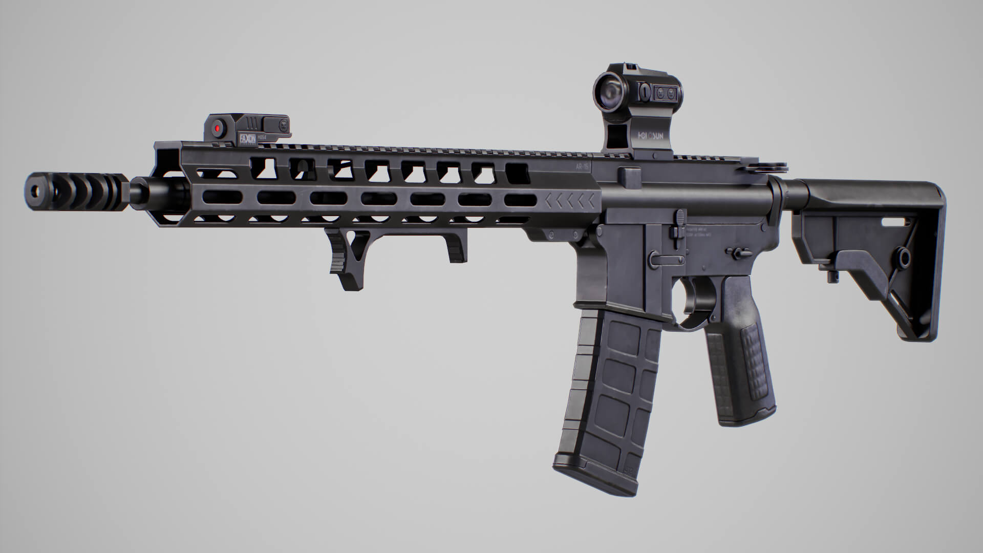 AR-15 Assault Rifle 3D Model by Chamod