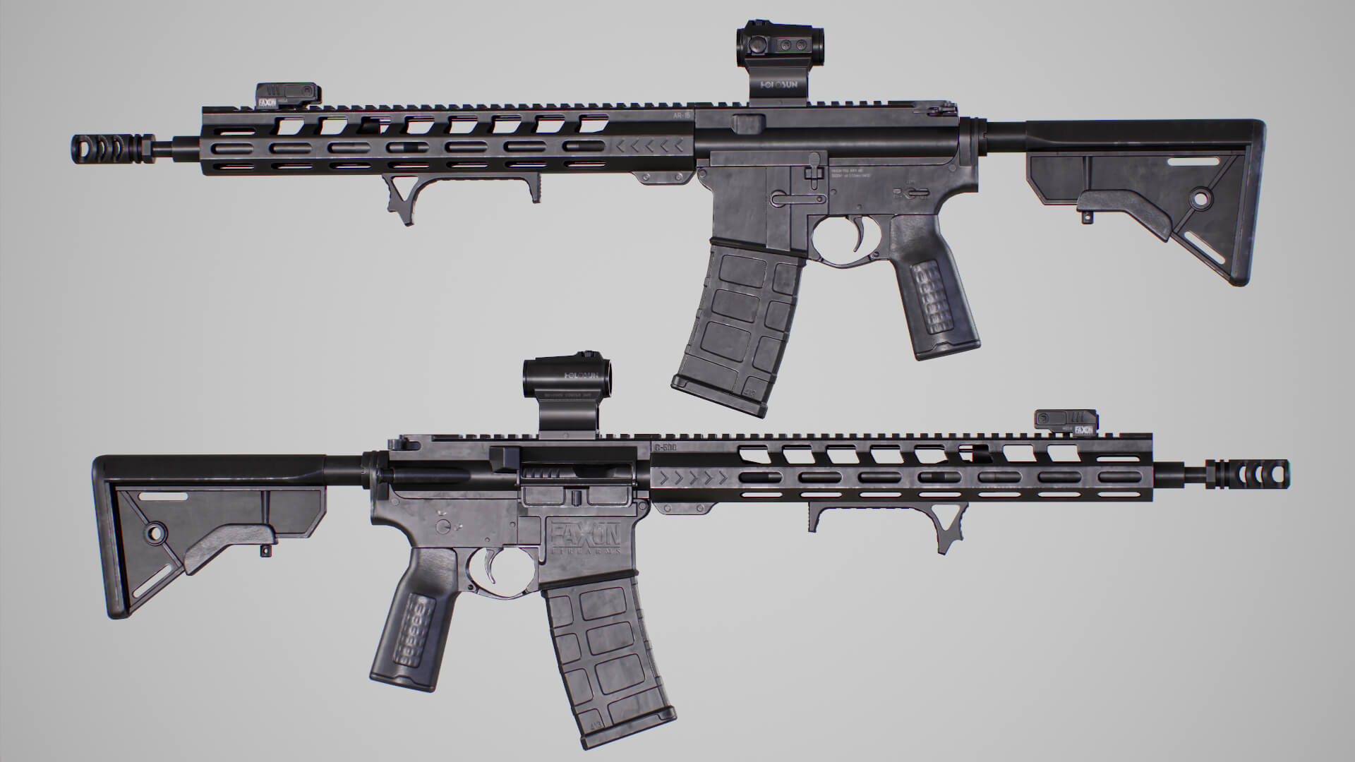 AR-15 Assault Rifle 3D Model by Chamod