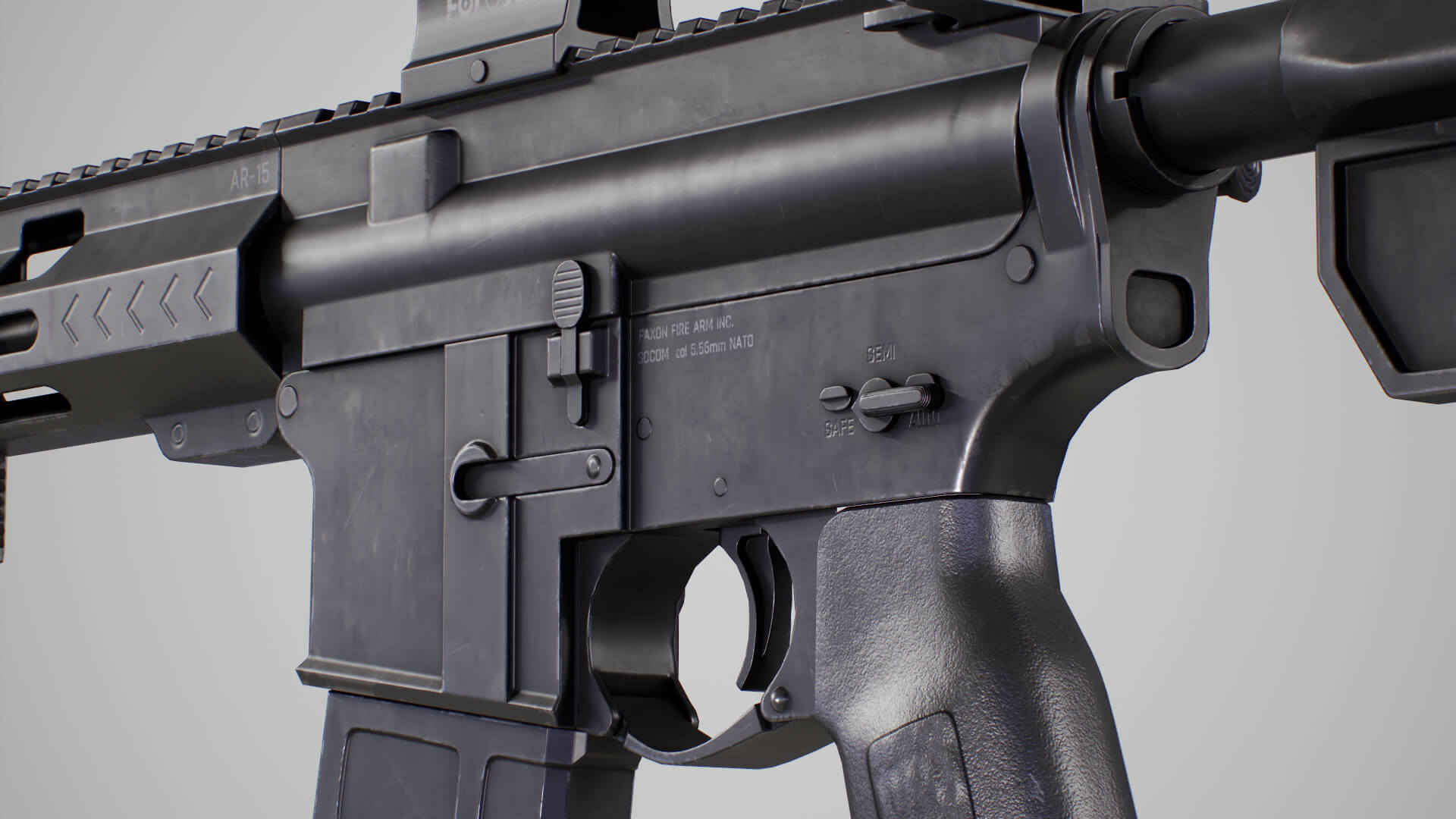 AR-15 Assault Rifle 3D Model by Chamod