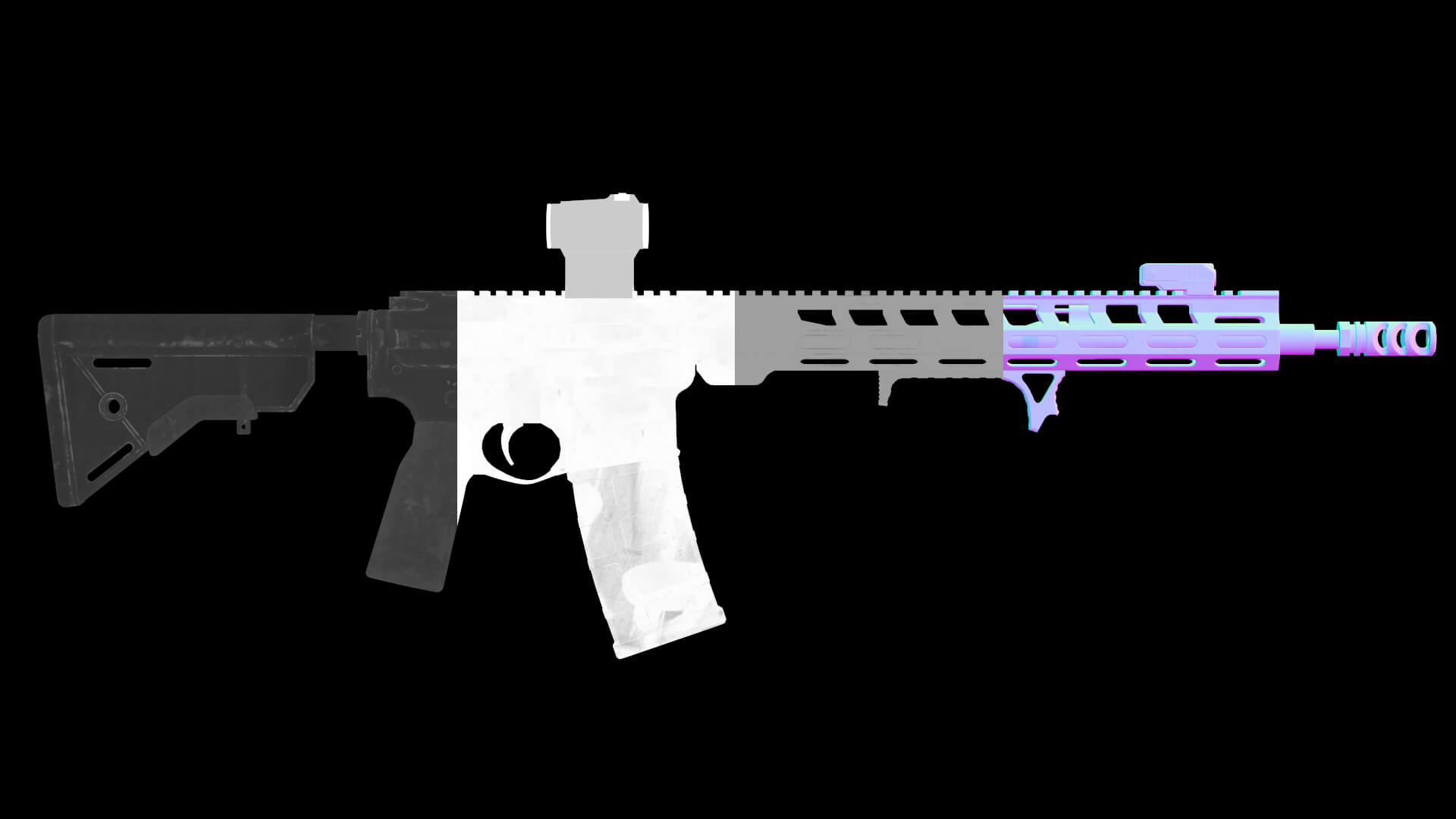 AR-15 Assault Rifle 3D Model by Chamod