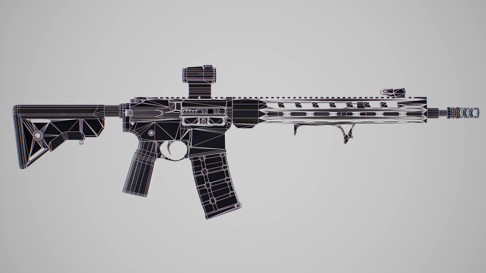 AR-15 Assault Rifle 3D Model by Chamod