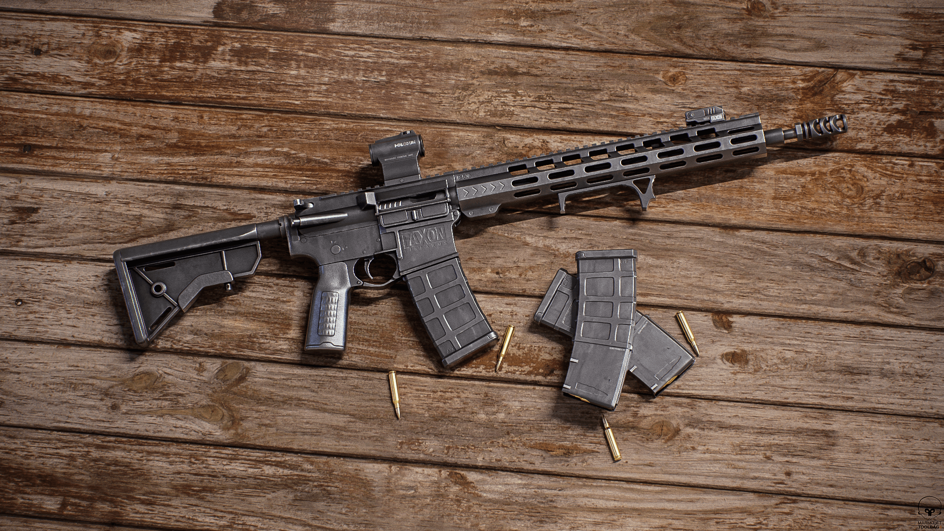 AR-15 Assault Rifle 3D Model by Chamod